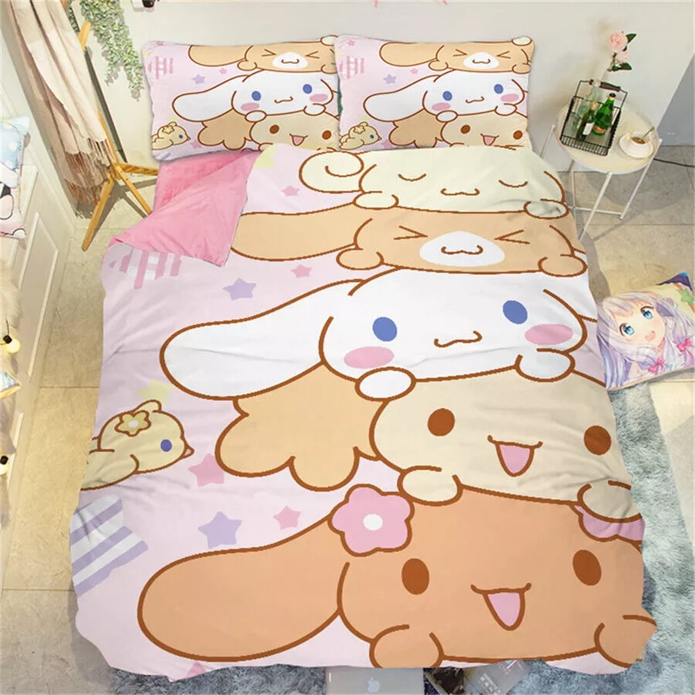 Cartoon Cute Duvet Cover Cinnamoroll Kawaii Dog Bedding Set Pillowcase ...