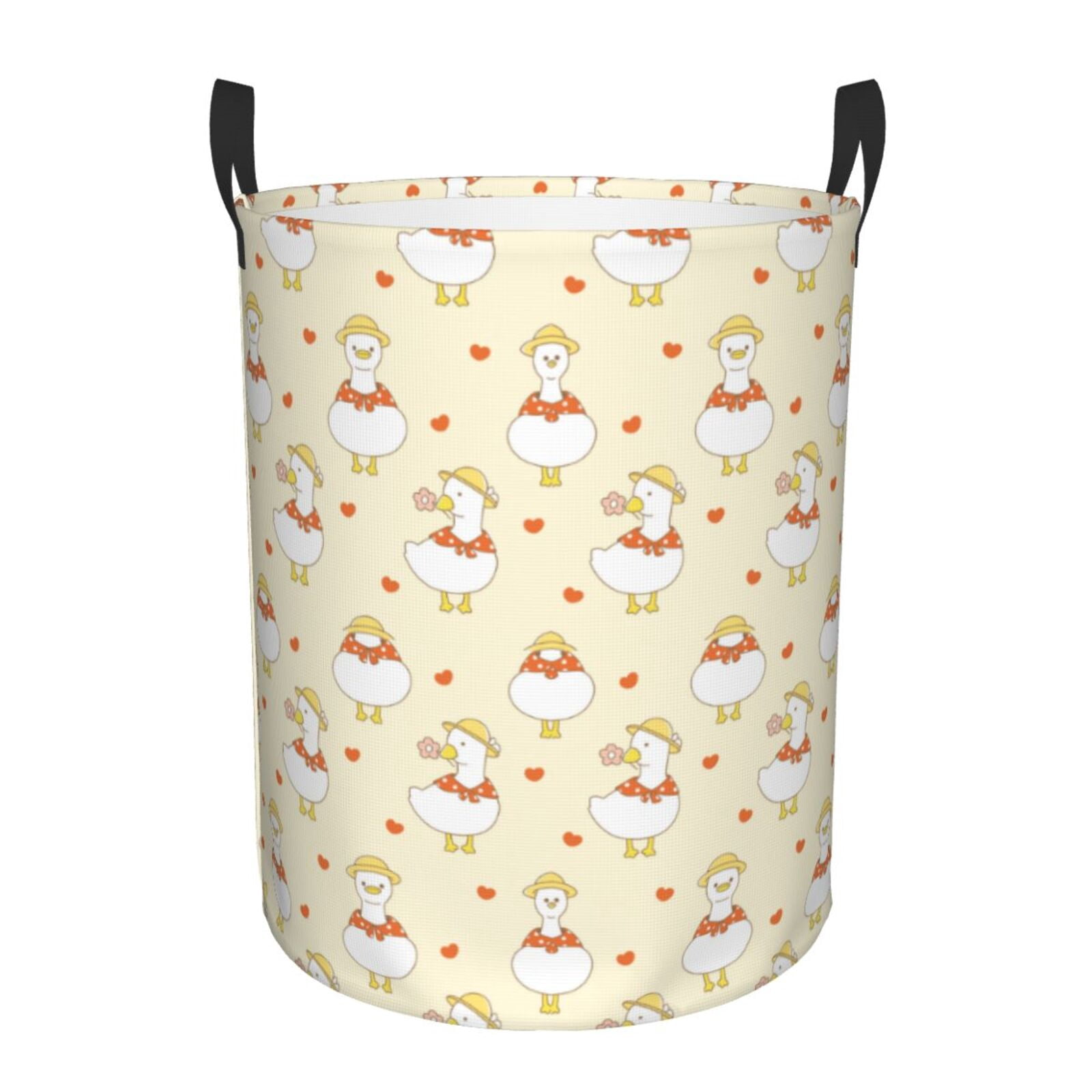 Cartoon Cute Flower Love Round Laundry Basket, Laundry Hamper with ...
