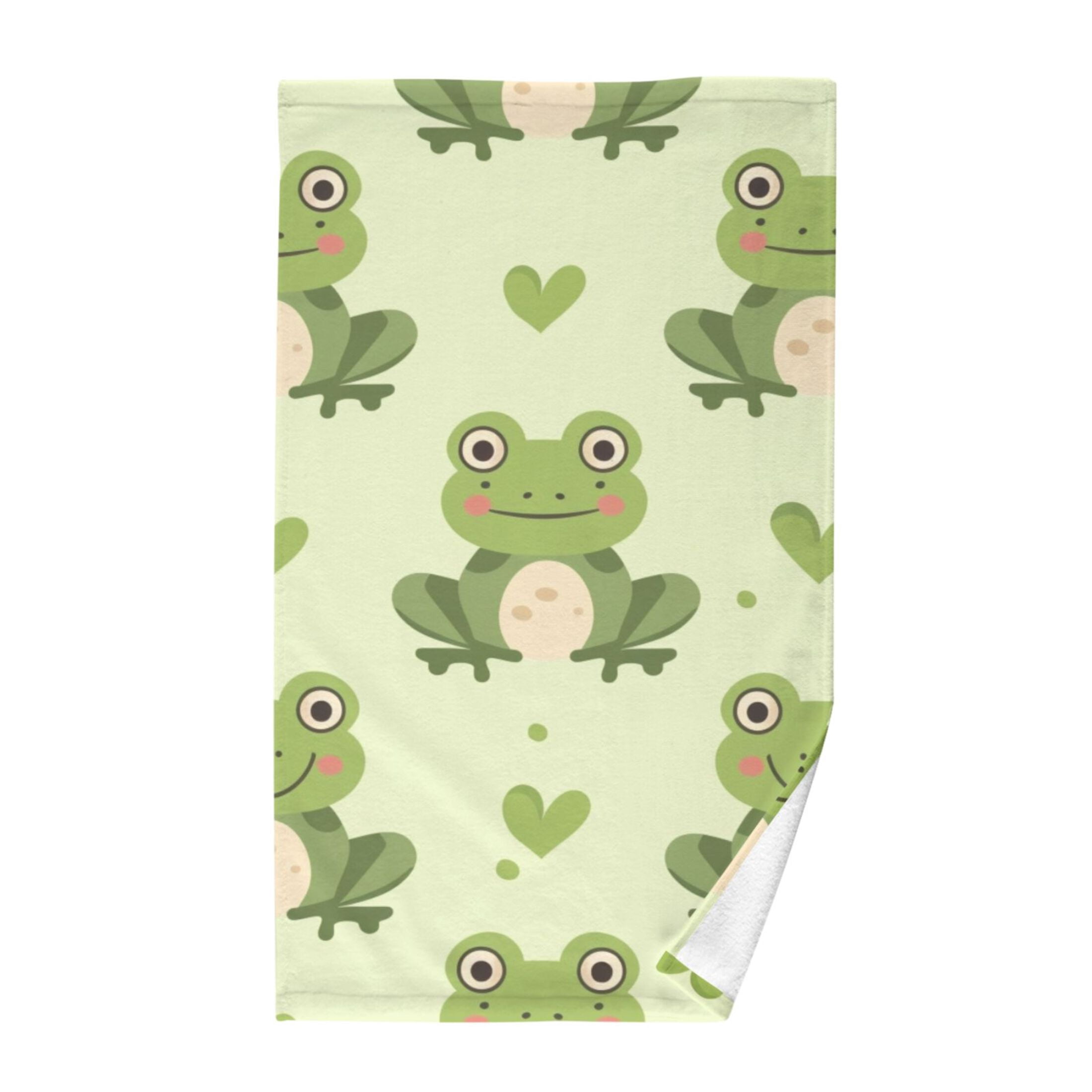 Cartoon Cute Frog Cotton Face Towels Absorbent Hand Towel Soft Bathroom ...