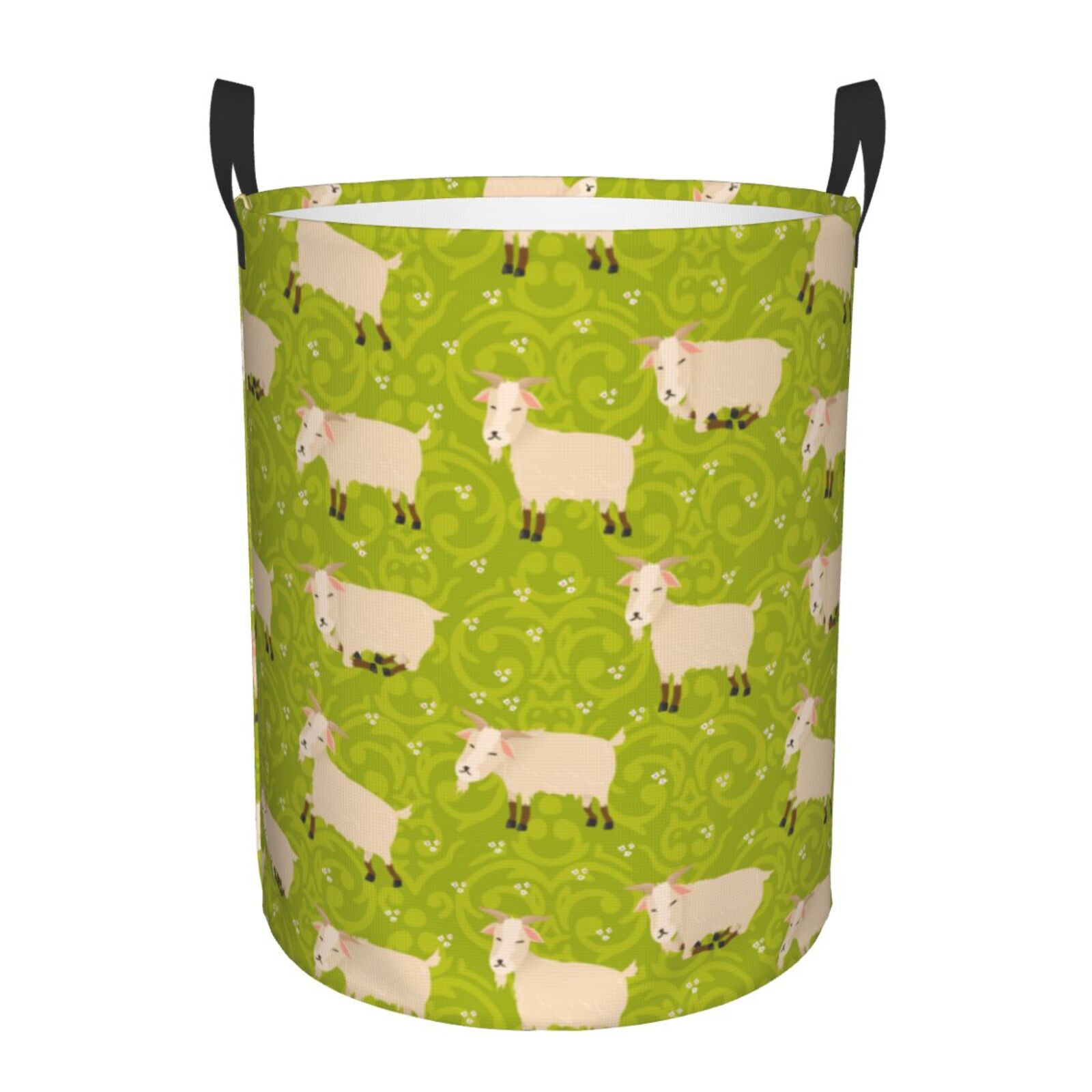 Cartoon Cute Funny Sheep Green_A Laundry Basket, Laundry Hamper ...