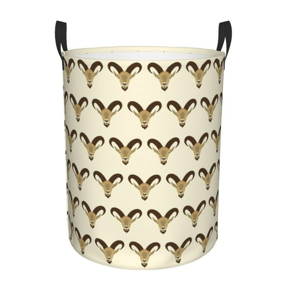 Cartoon Cute Goat Head Laundry Basket with Handles - Freestanding ...