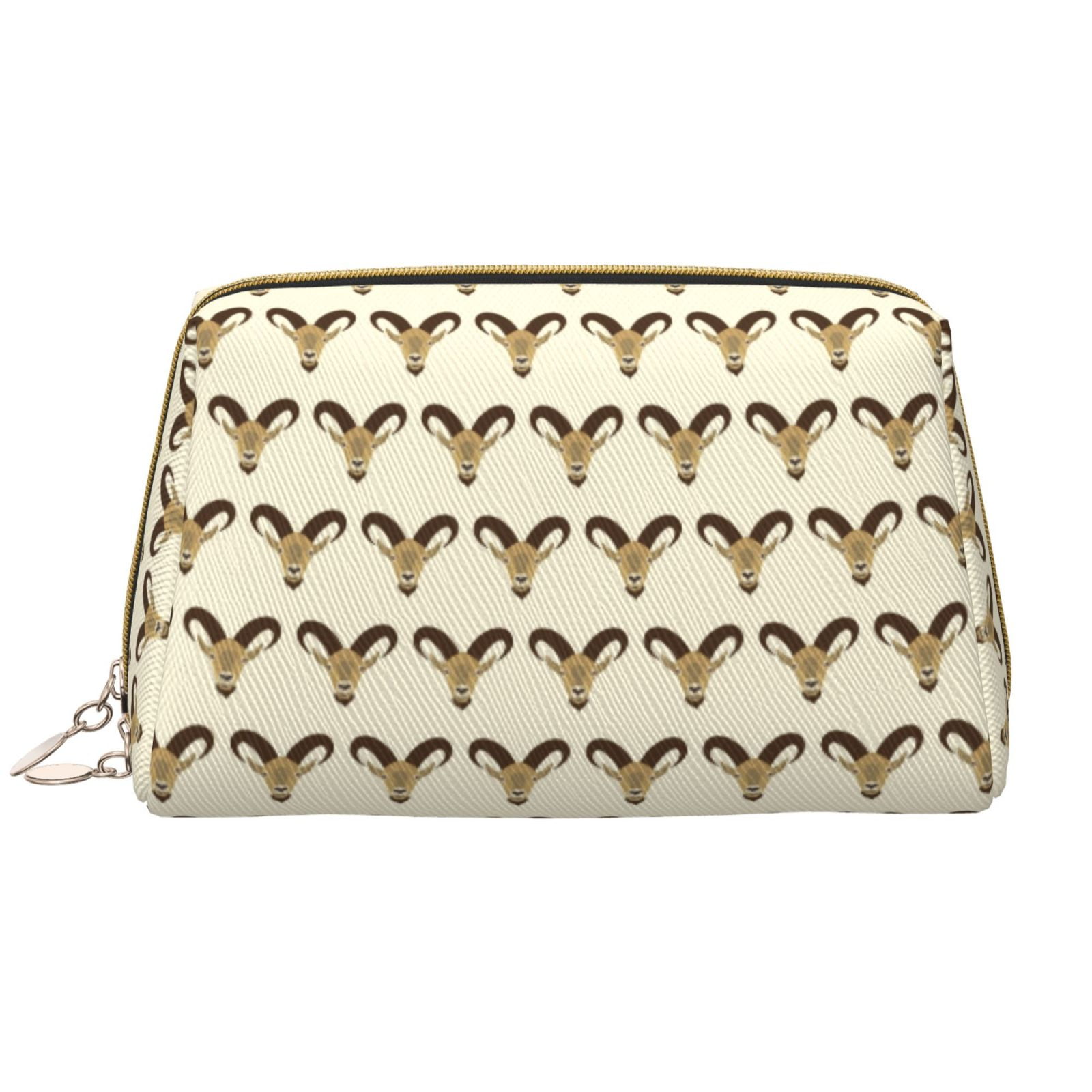 Cartoon Cute Goat Head Makeup Bag, Large Capacity Cosmetic Bag Portable ...