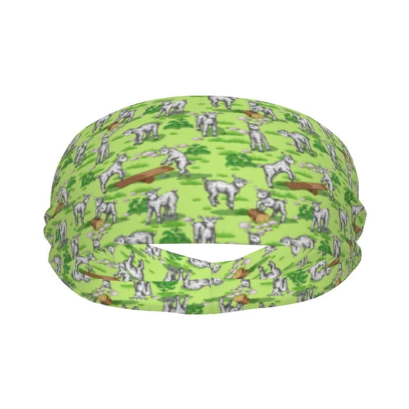 Cartoon Cute Goat In Meadow Sports Headband for Women Men, Running ...