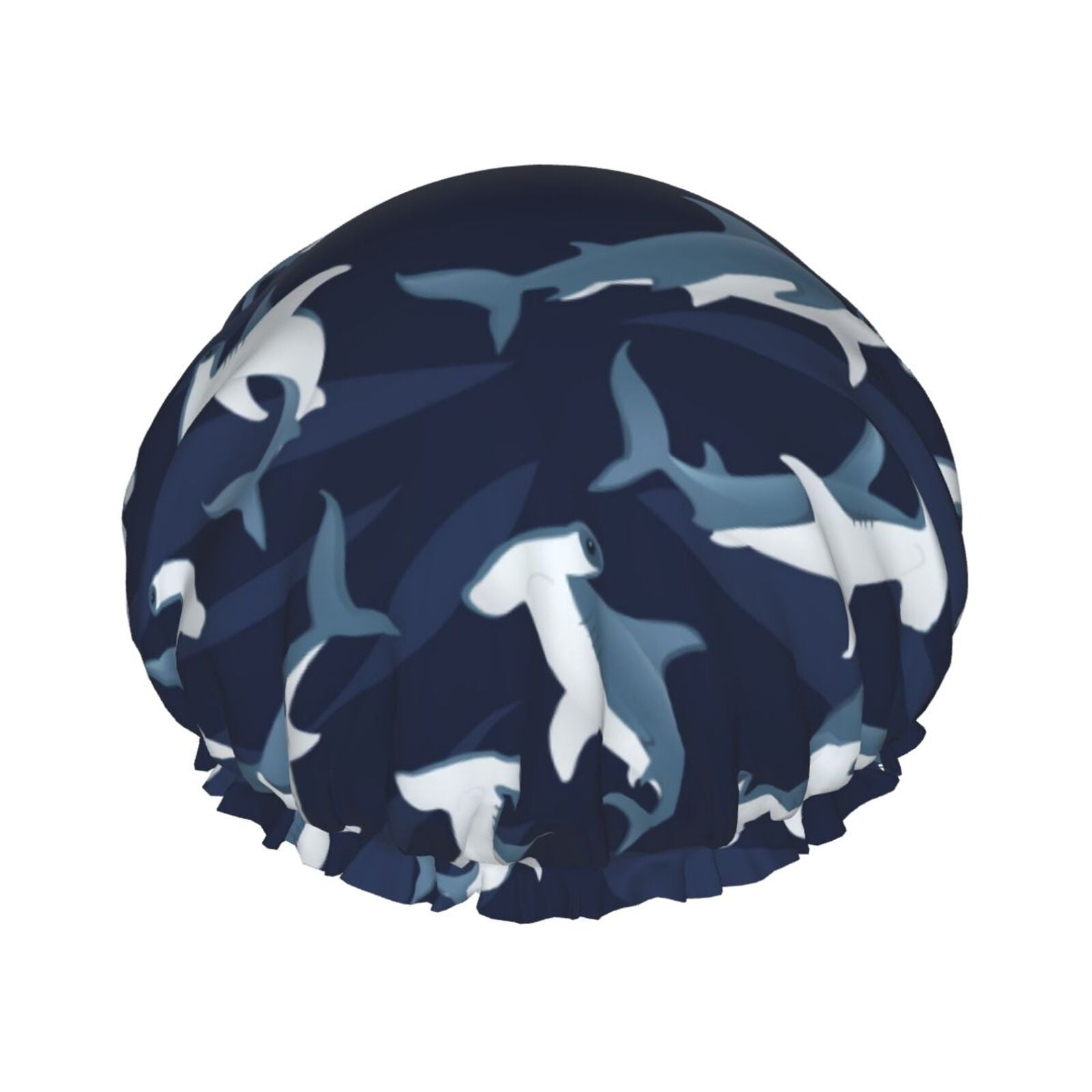 Cartoon Cute Hammerhead Shark Shower Cap, Reusable Bath Hair Hat for ...