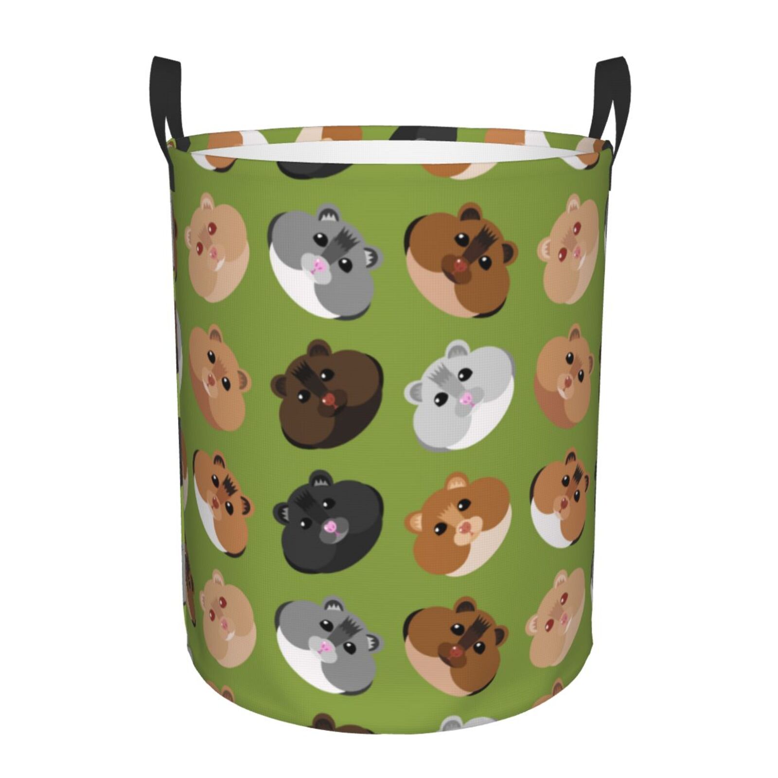 Cartoon Cute Hamster Face Laundry Basket with Handles - Freestanding ...