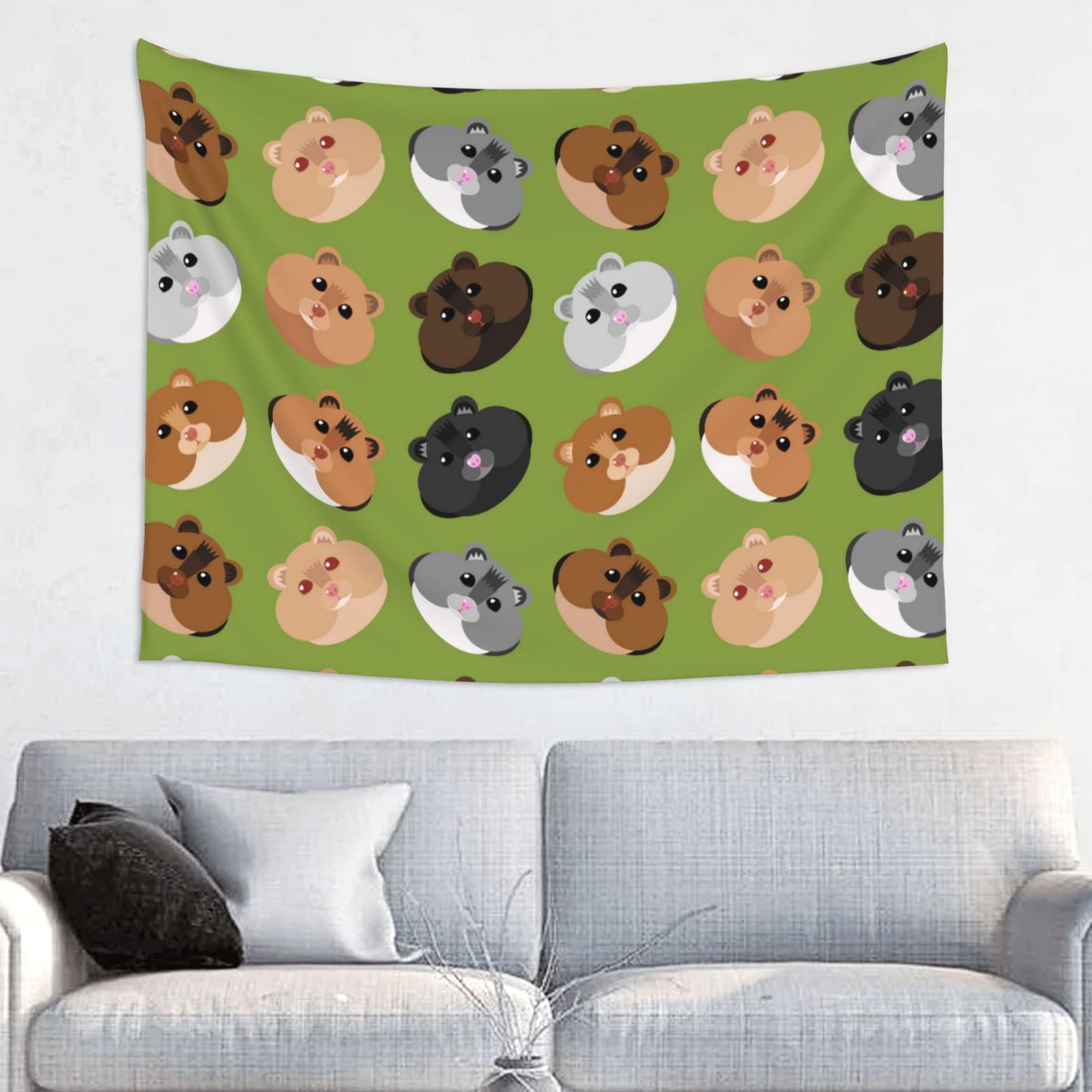 Cartoon Cute Hamster Face Tapestry Home Decor Tapestry Wall Hanging ...