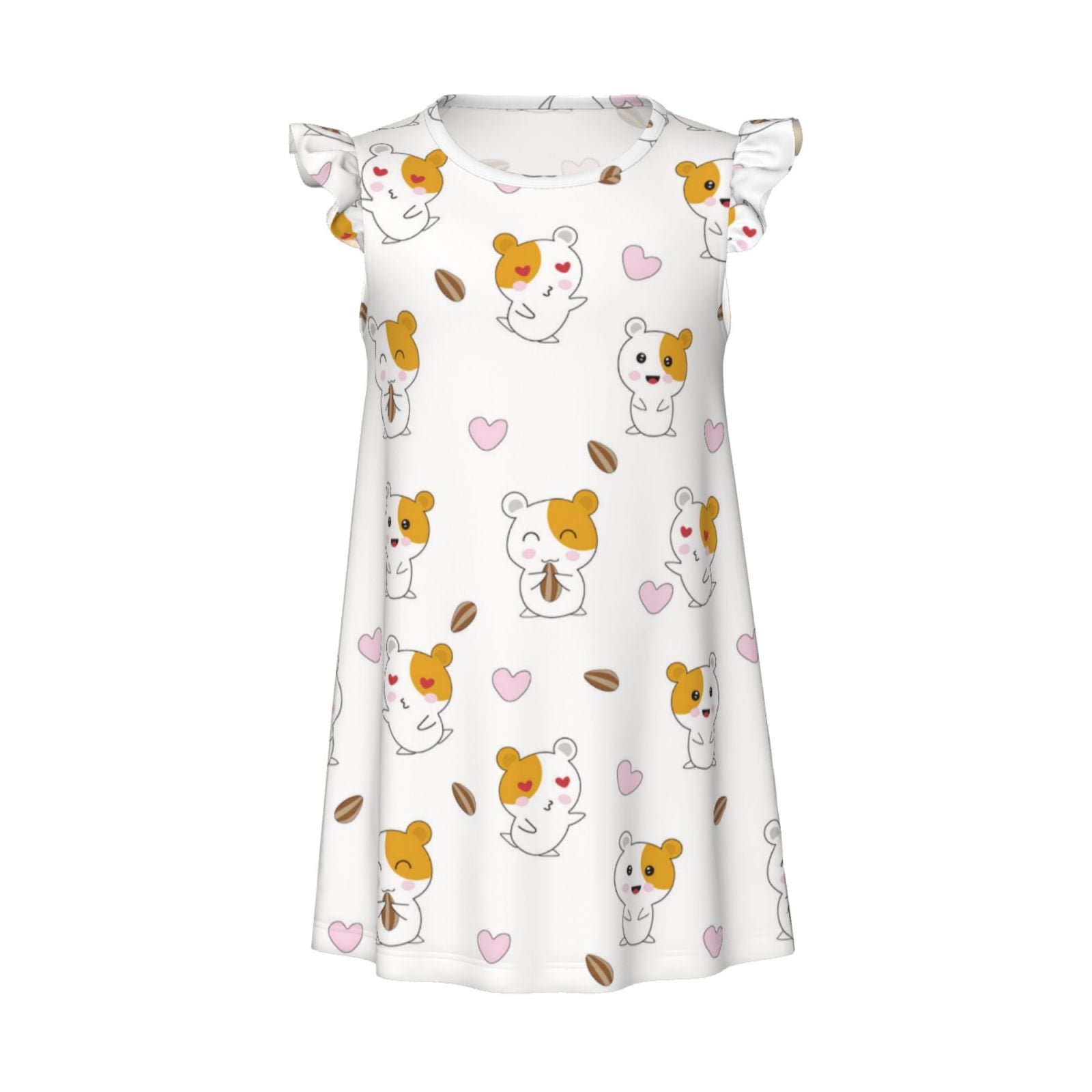 Cartoon Cute Hamster Love Girls Nightgowns, Pajamas for Girls, Soft ...