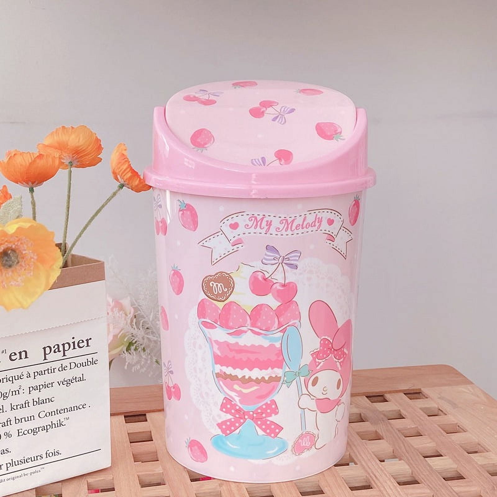 Cartoon Cute Hello Kitty Trash Can Melody Bathroom Bedroom Living Room ...