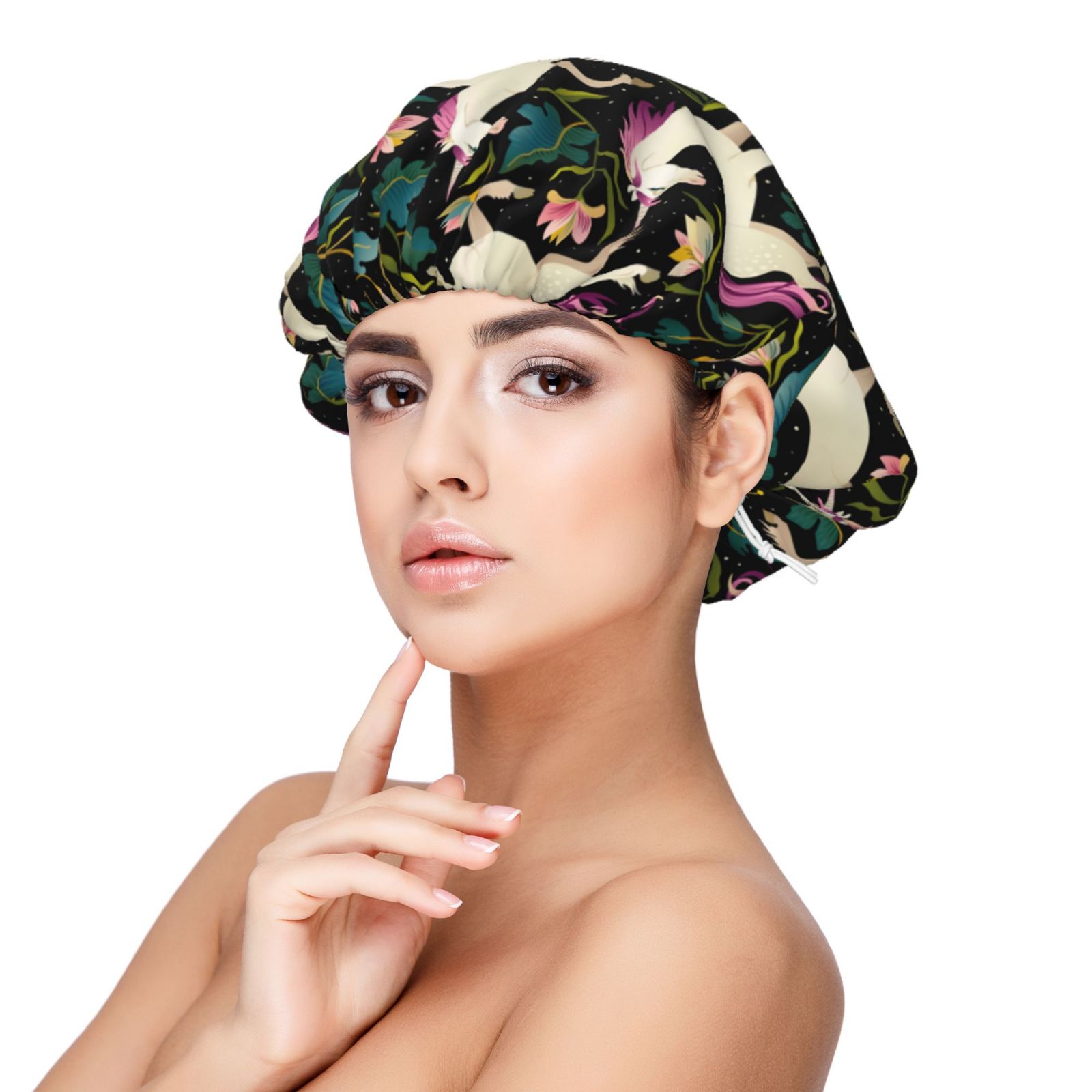 Cartoon Cute Horse Flower Plant Silk Bonnet for Sleeping Women Men ...