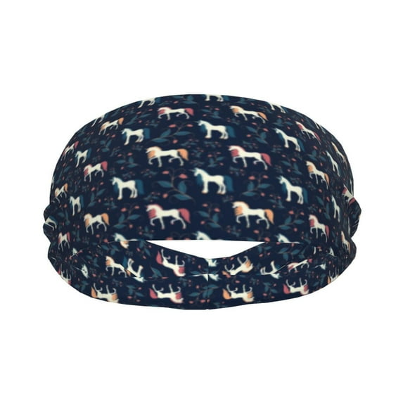 Cartoon Cute Horse Flowers Sports Headbands for Men/Women Workout ...