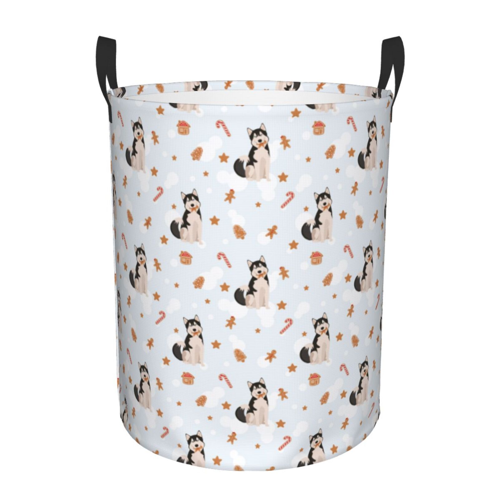 Cartoon Cute Husky Funny Laundry Basket with Handles - Freestanding ...