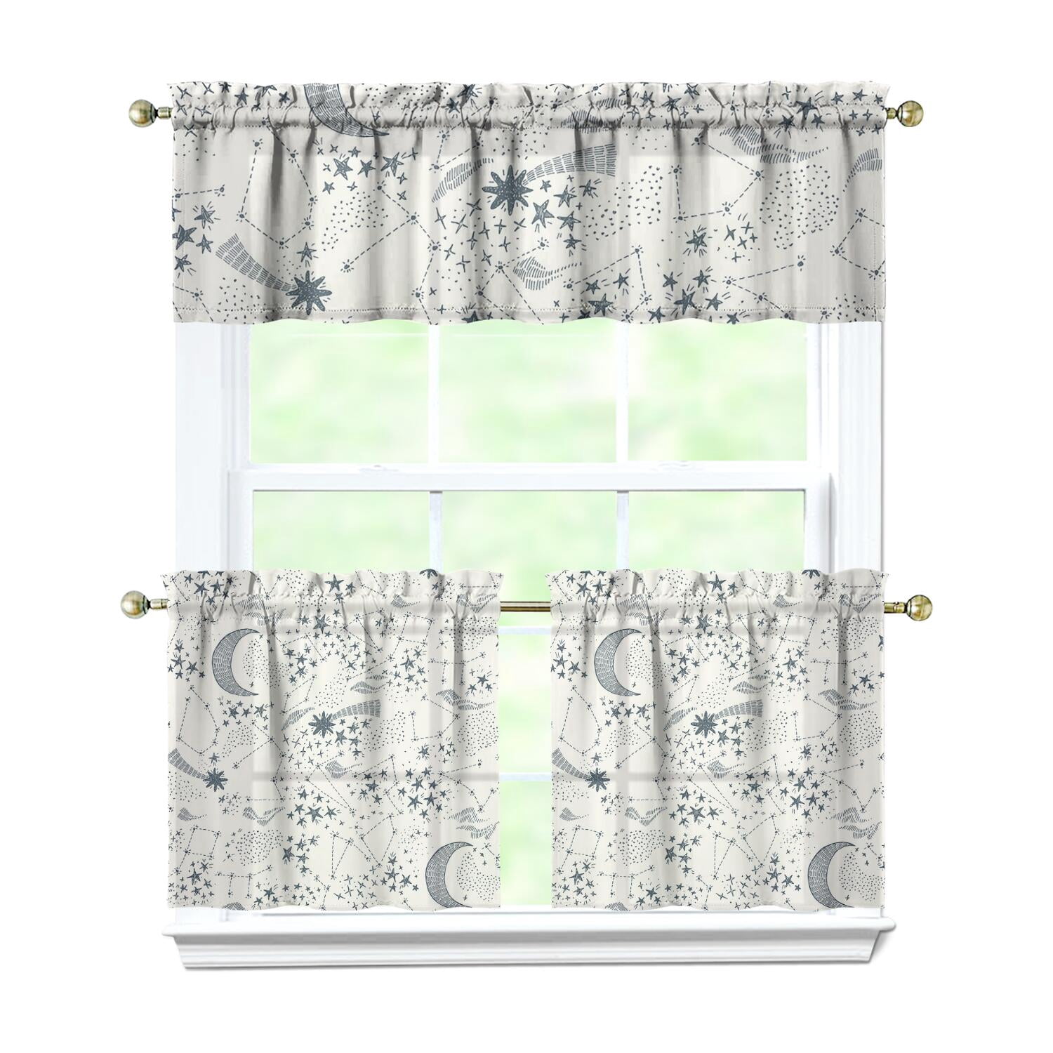 Cartoon Cute Kitchen Curtains Set - Playful Kawaii Kids Window Curtain ...