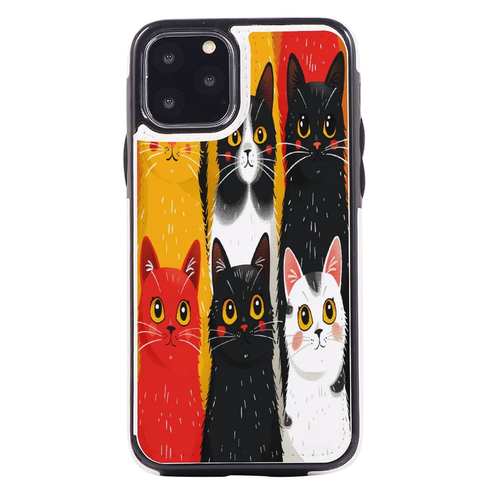Cartoon Cute Kitten Leather Wallet Case for iPhone 16 15 14 13 12 11 ...