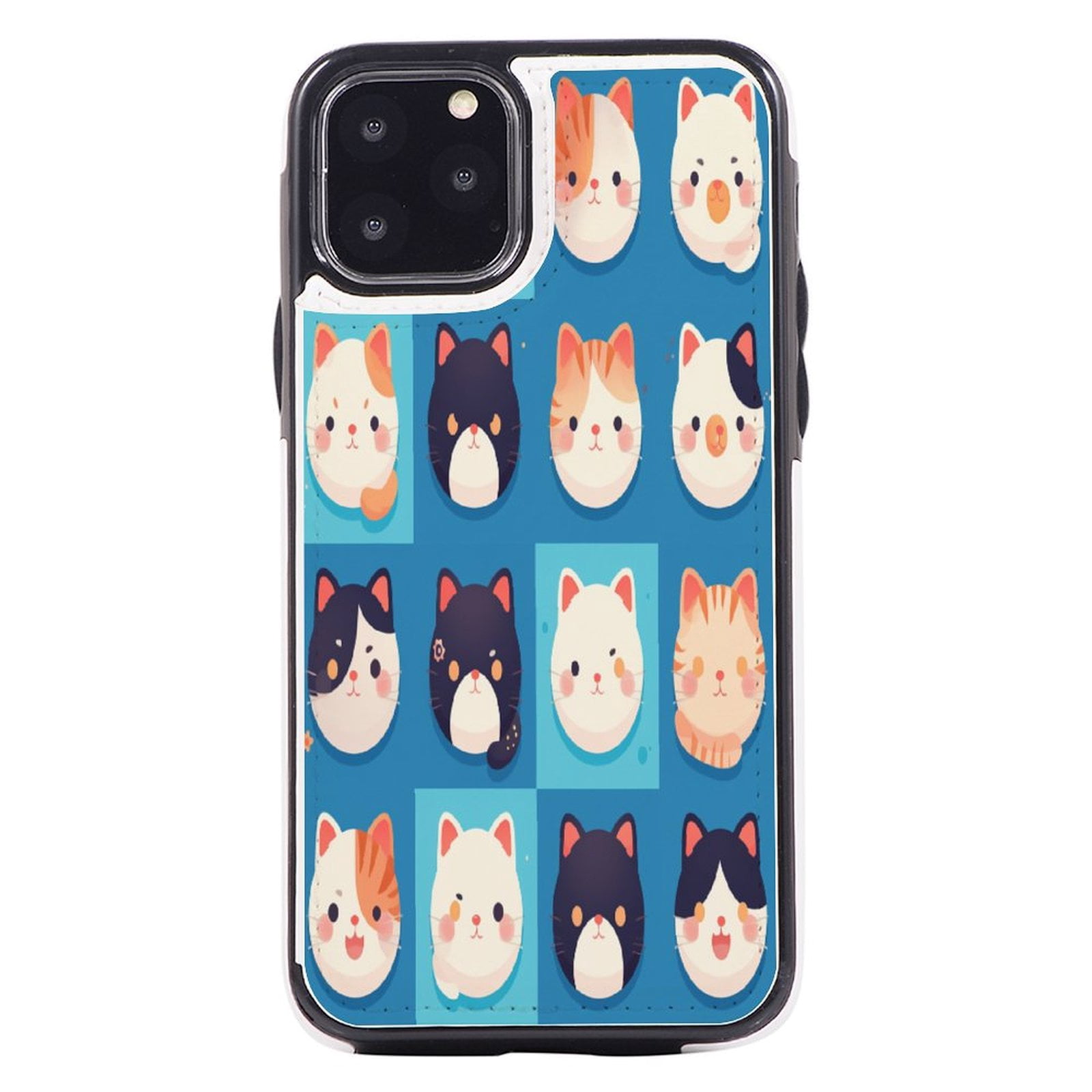 Cartoon Cute Kitten Leather Wallet Case for iPhone 16 15 14 13 12 11 ...