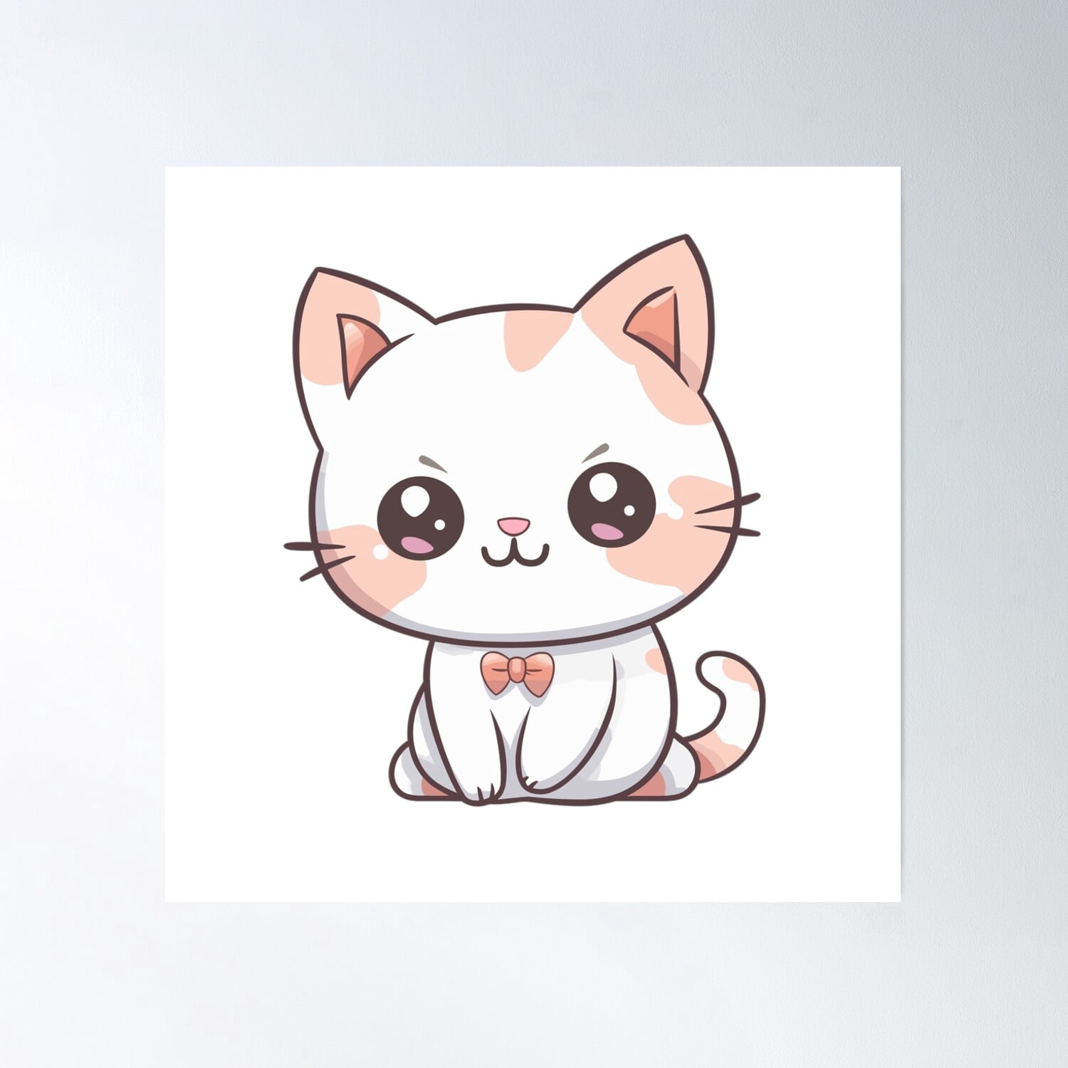 Cartoon Cute Little Kitten Poster Wall Art, Modern Wall Decor, 24x24 ...