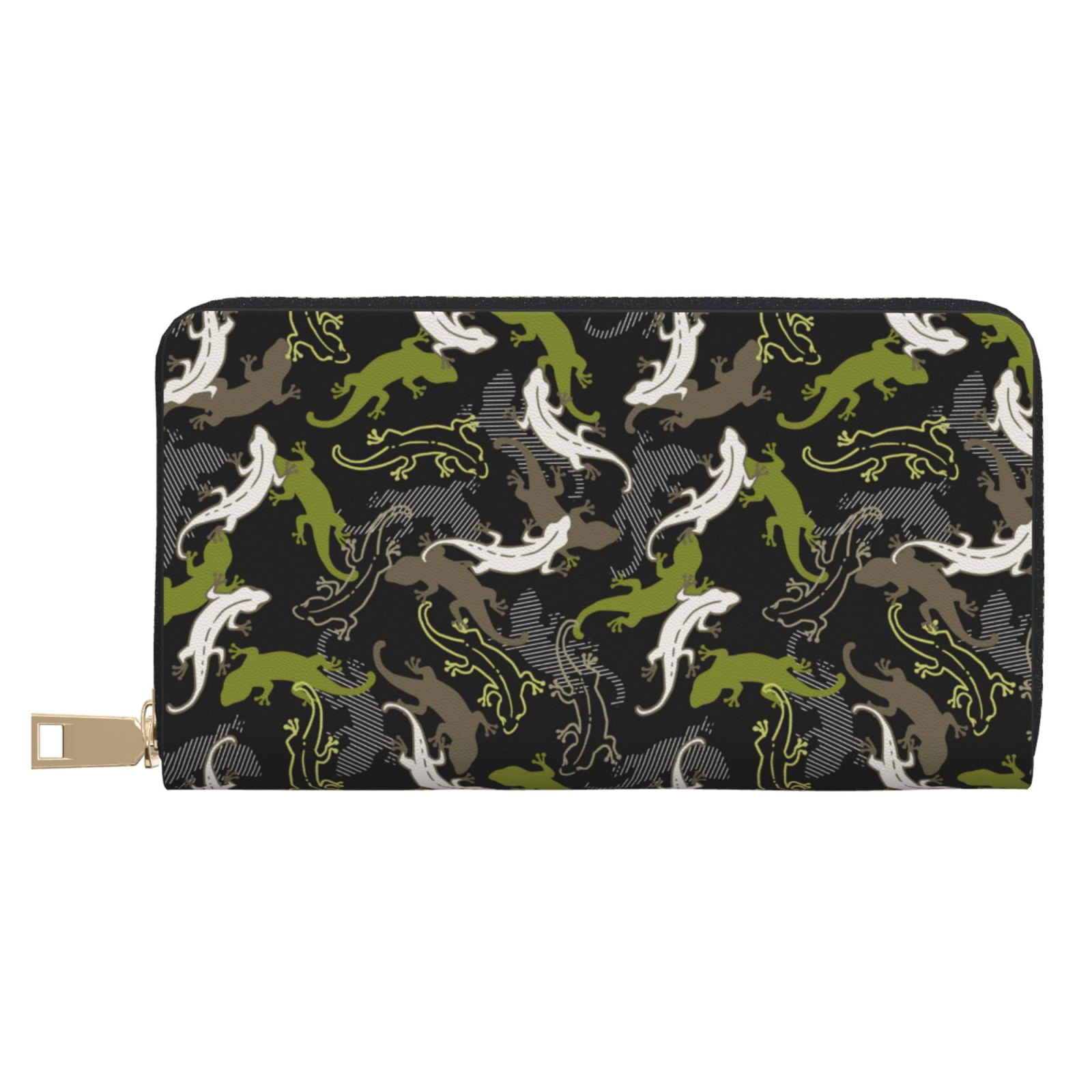 Cartoon Cute Lizard Gecko Green Wallet Women, Leather Bifold Multi Card ...