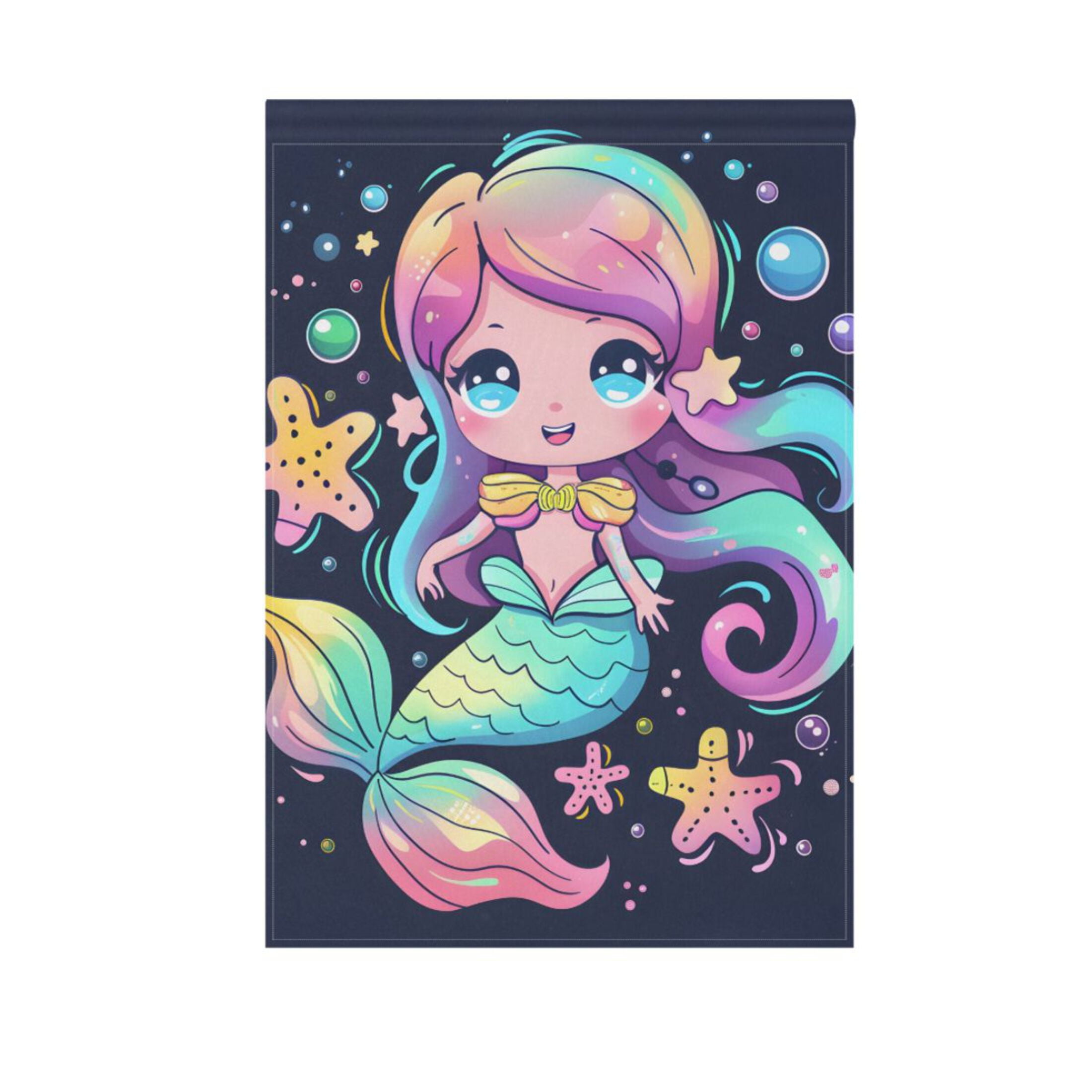 Cartoon Cute Mermaid Garden Flag 12"x18" Double-Sided Yard Flags for ...