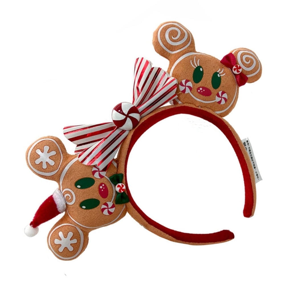 Cartoon Cute Minnie Ears Bow Christmas Gingerbread Exclusive Headbands ...
