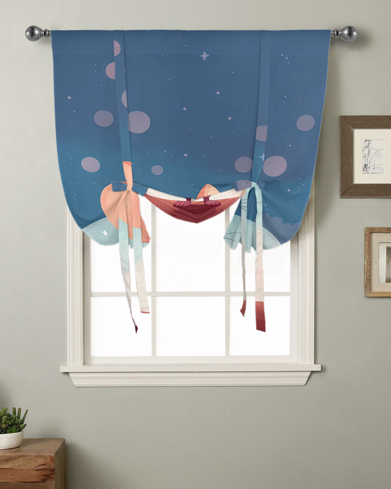 Cartoon Cute Mouse Star Kitchen Short Window Curtain Rod Pocket ...