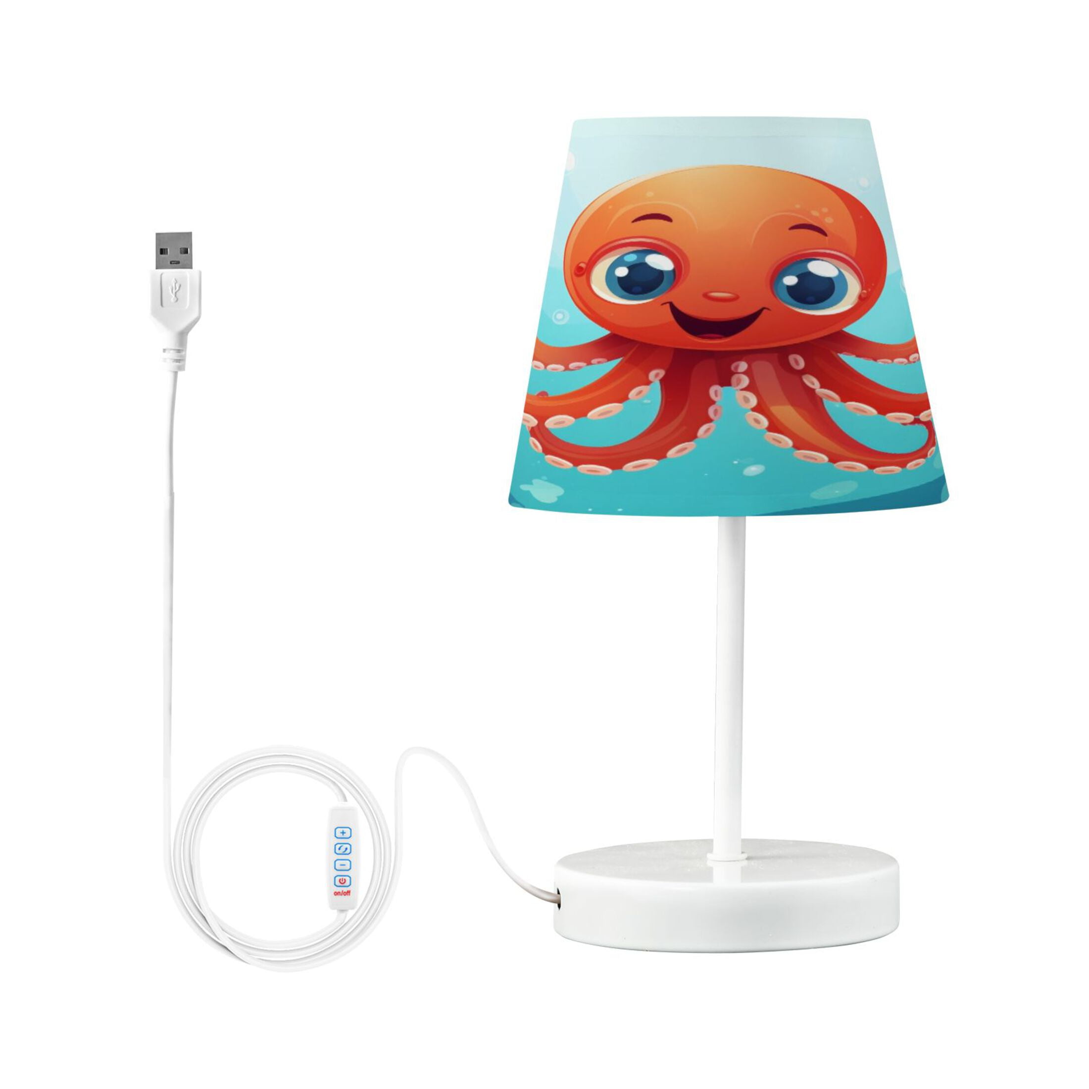 Cartoon Cute Octopus in Sea Desk Lamp LED Table Nightstand Lamps with 3 ...