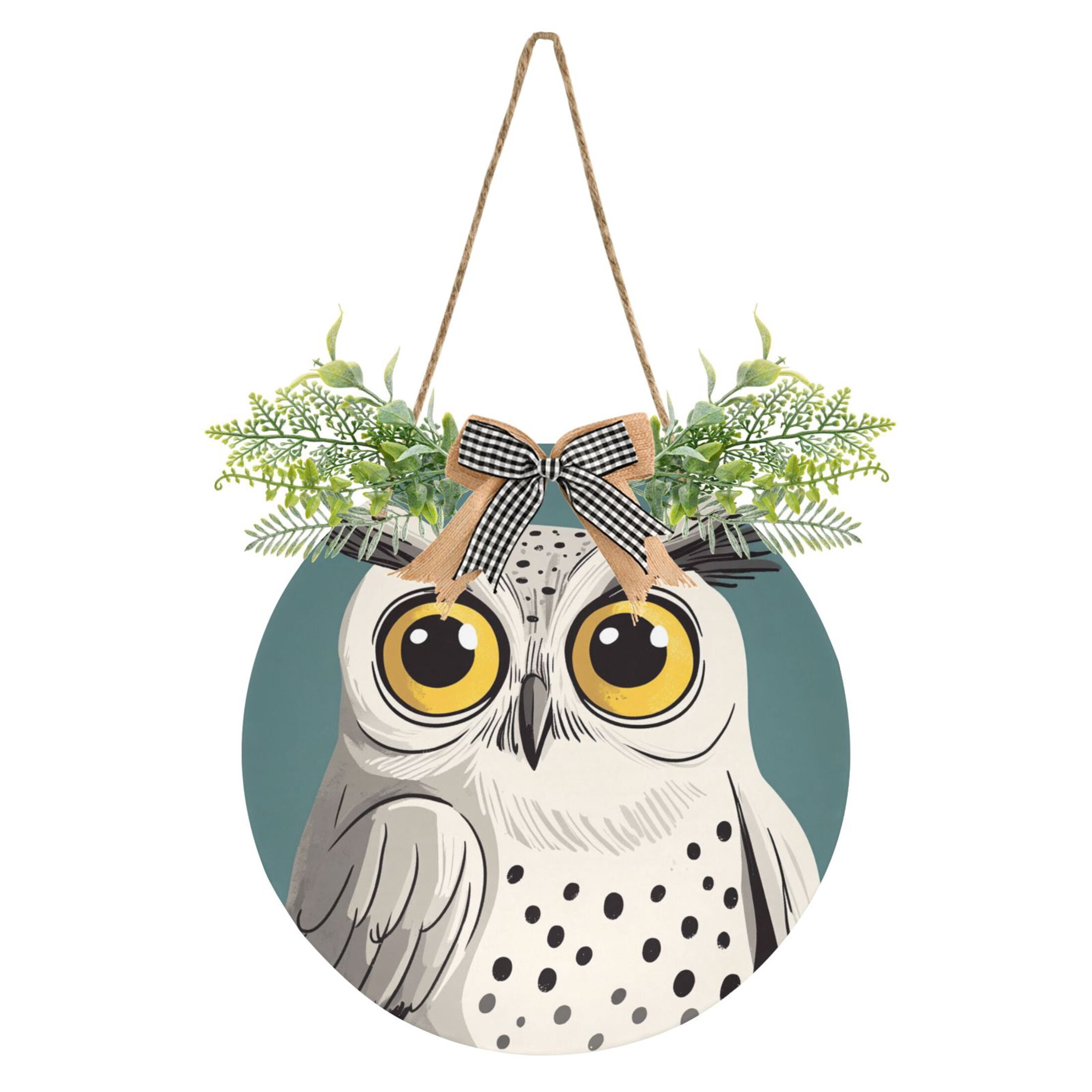 Cartoon Cute Owl Front Door Porch Decoration Hanging Sign with ...
