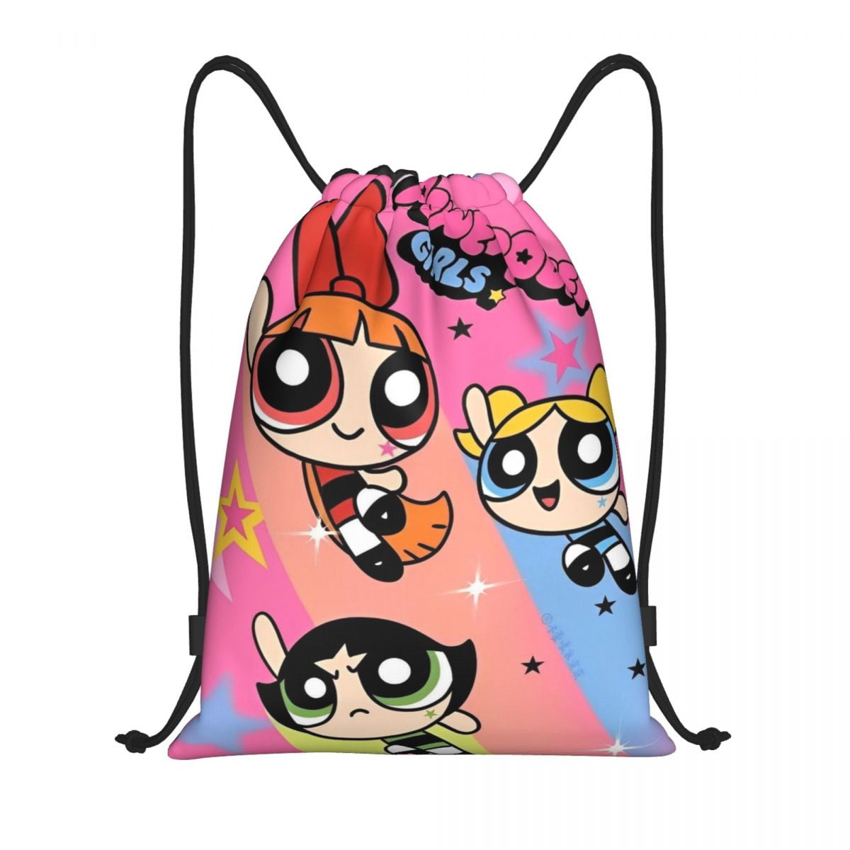 Cartoon Cute P-Powerpuff Drawstring Backpack Sports Gym Sackpack Water ...