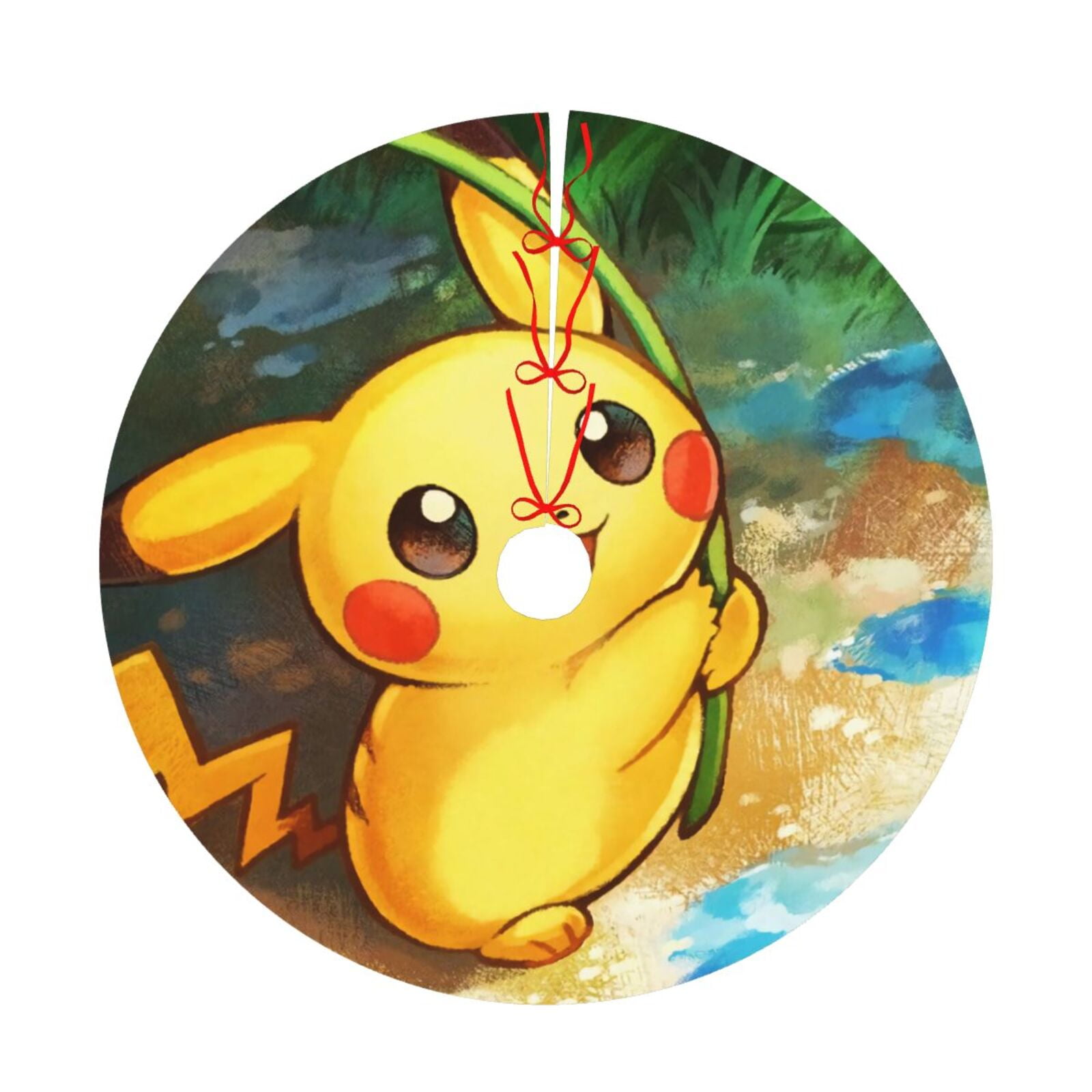 Cartoon Cute P-okémon-Pikachu Christmas Tree Skirt 48 Inch,Soft and ...