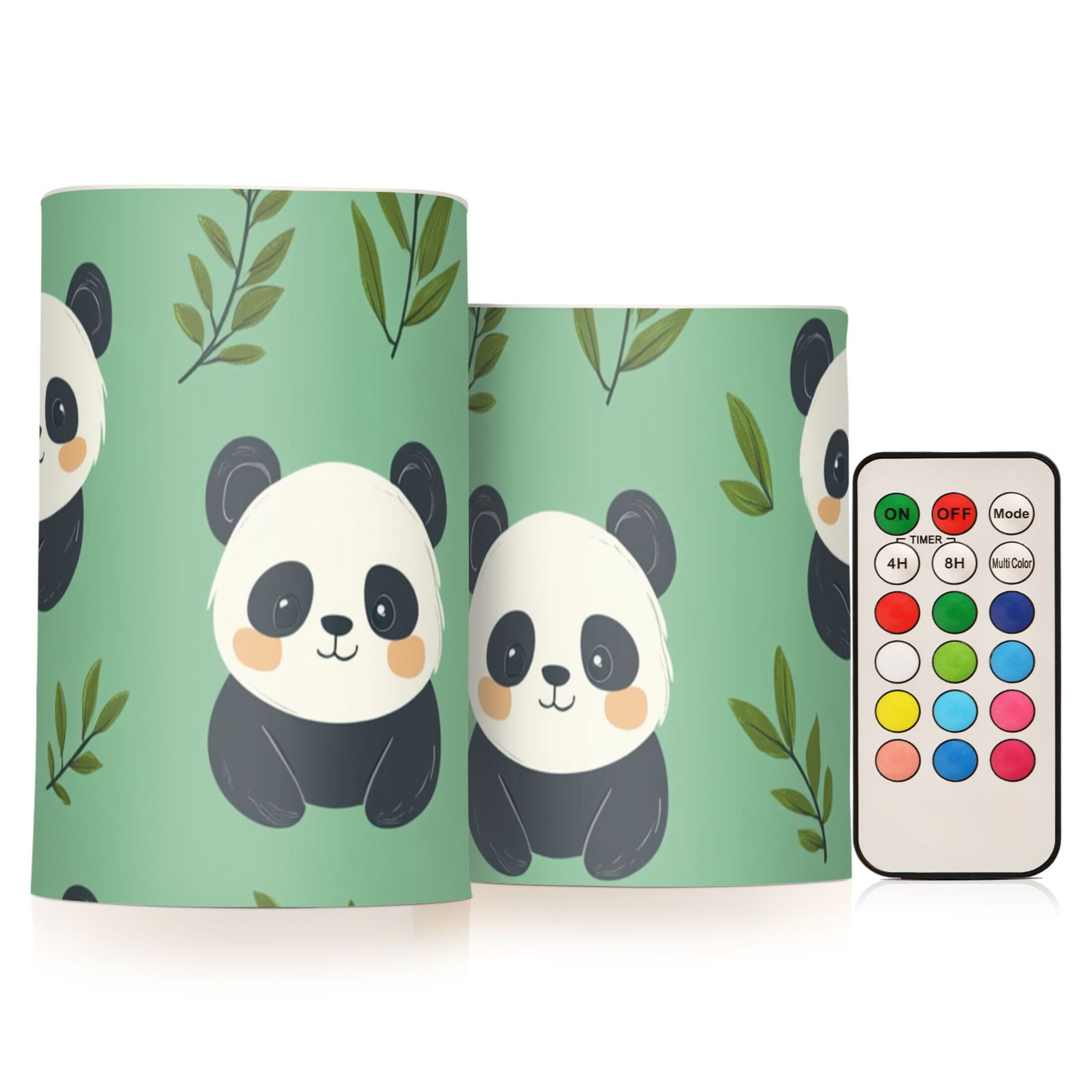 Cartoon Cute Panda Flickering Flameless Candles Battery Operated with ...