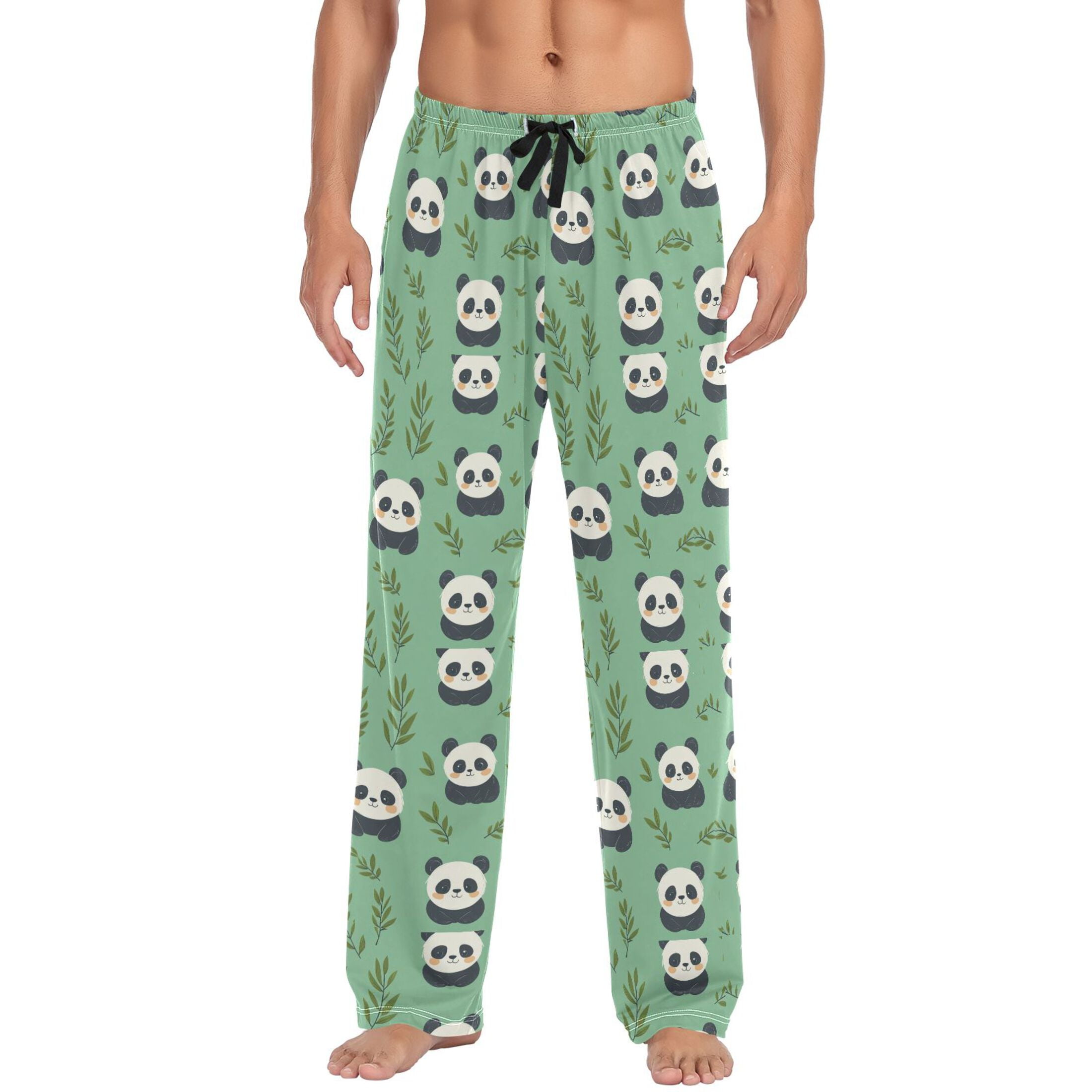 Cartoon Cute Panda Mens Pajama Pant Sleep and Lounge Bottons with ...