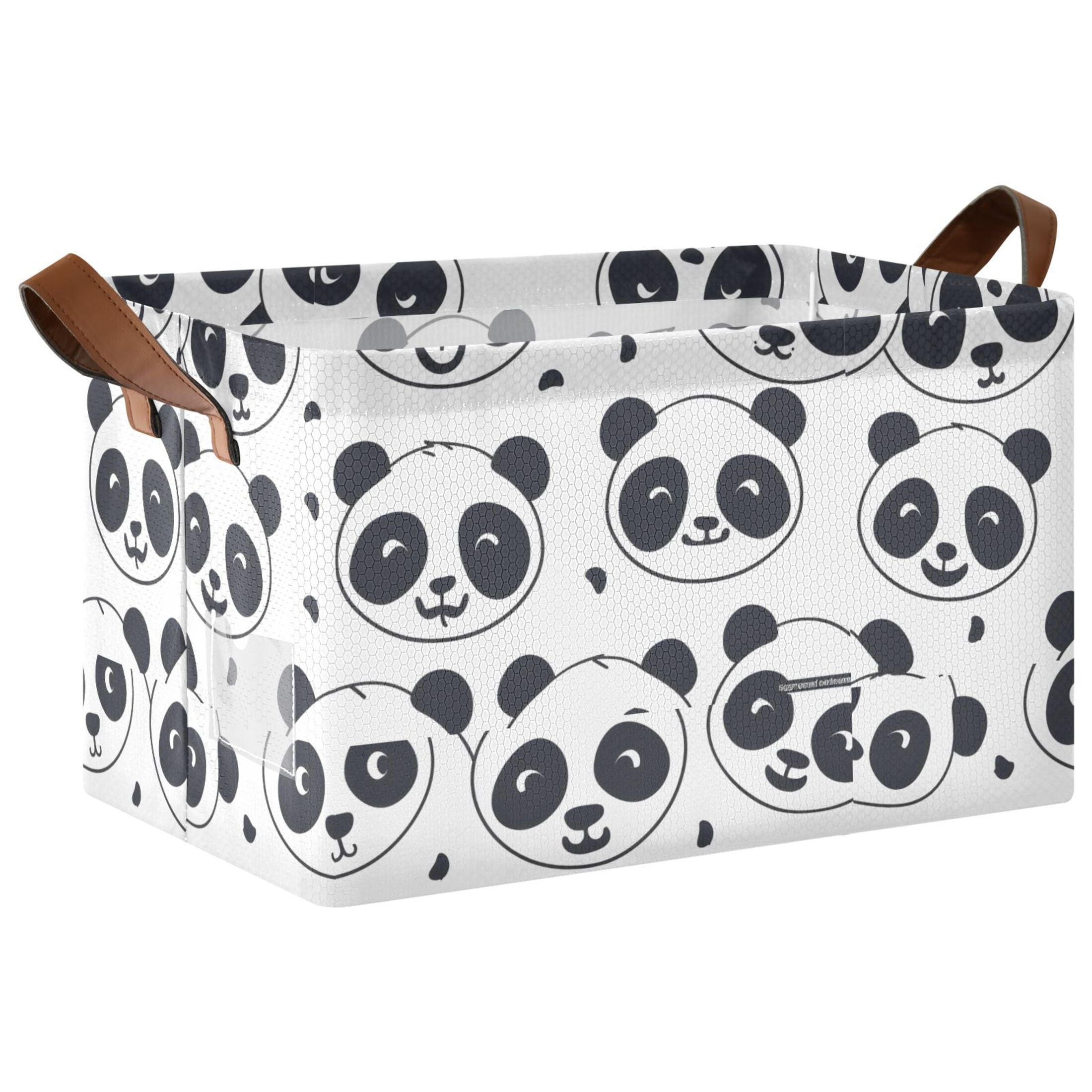Cartoon Cute Pandas Face Collapsible Storage Bins Fabric Shelf Baskets ...
