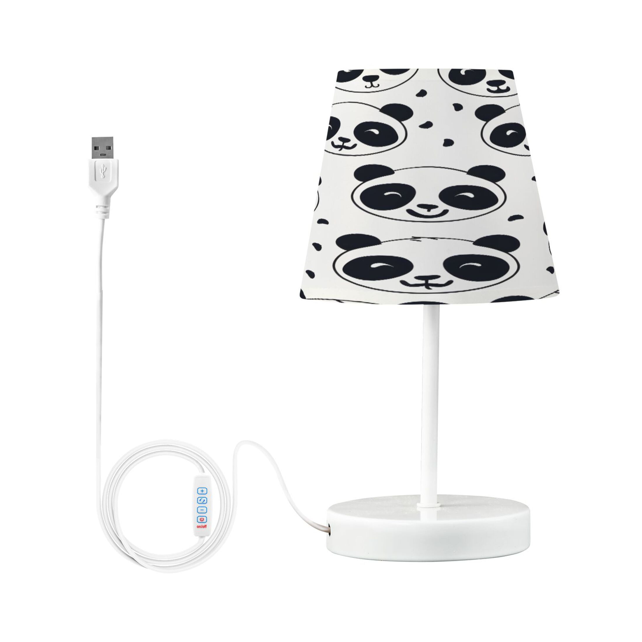 Cartoon Cute Pandas Face Desk Lamp LED Table Nightstand Lamps with 3 ...