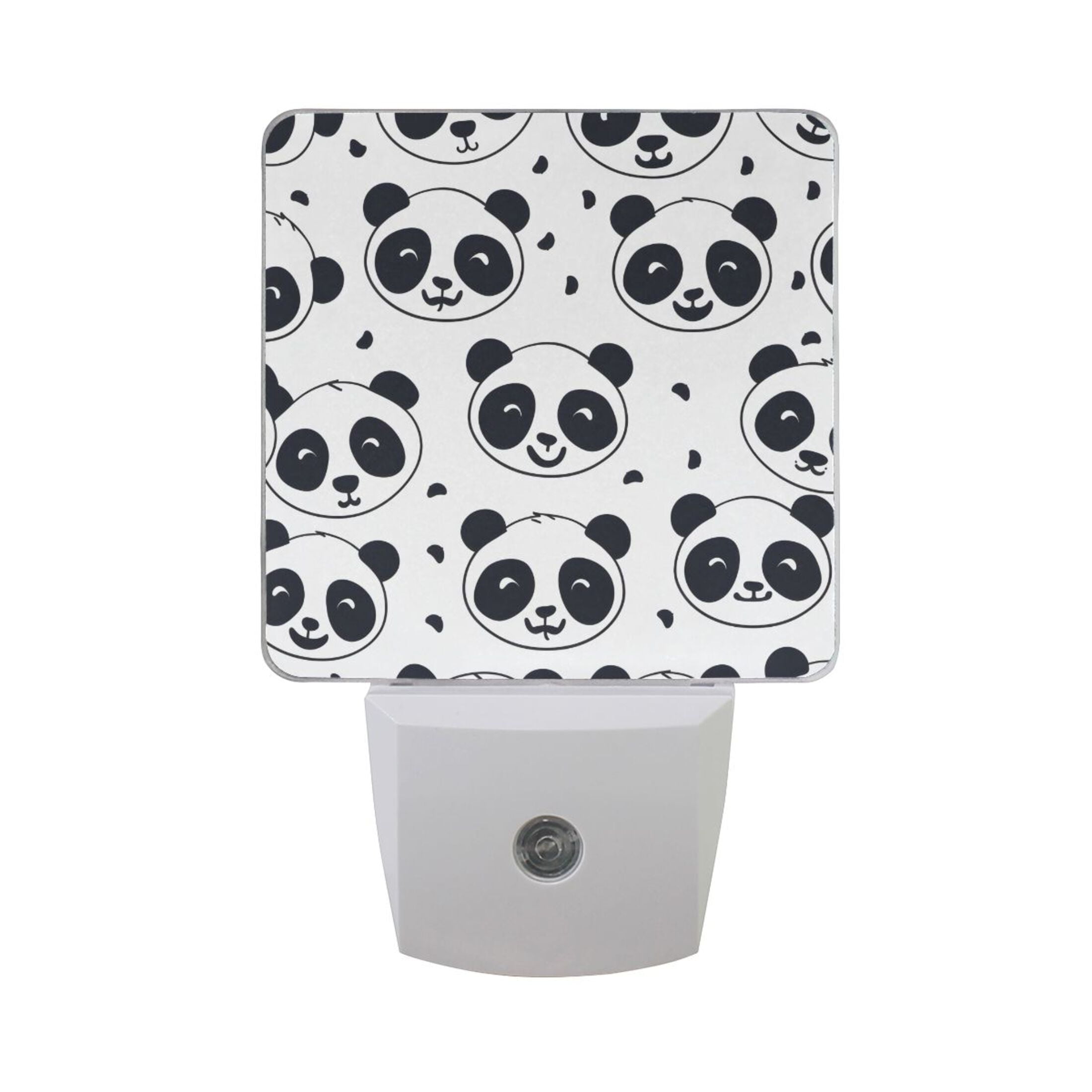 Cartoon Cute Pandas Face Night Light 2 Pack LED Nightlight Plug into ...