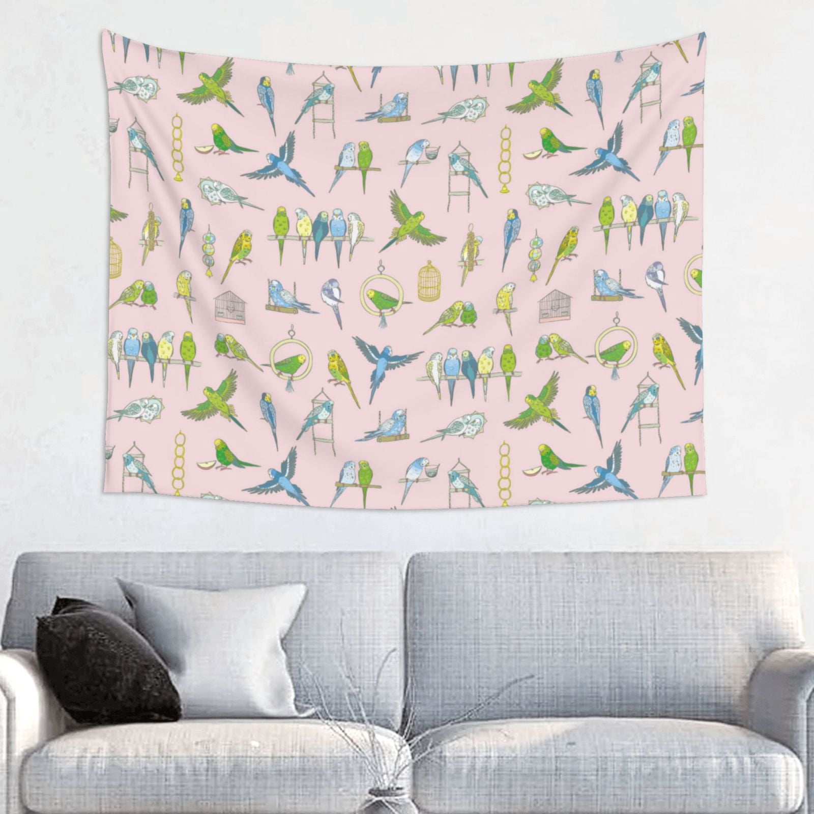Cartoon Cute Parrots Tapestry for Bedroom - Tapestry Wall Hanging Wall ...