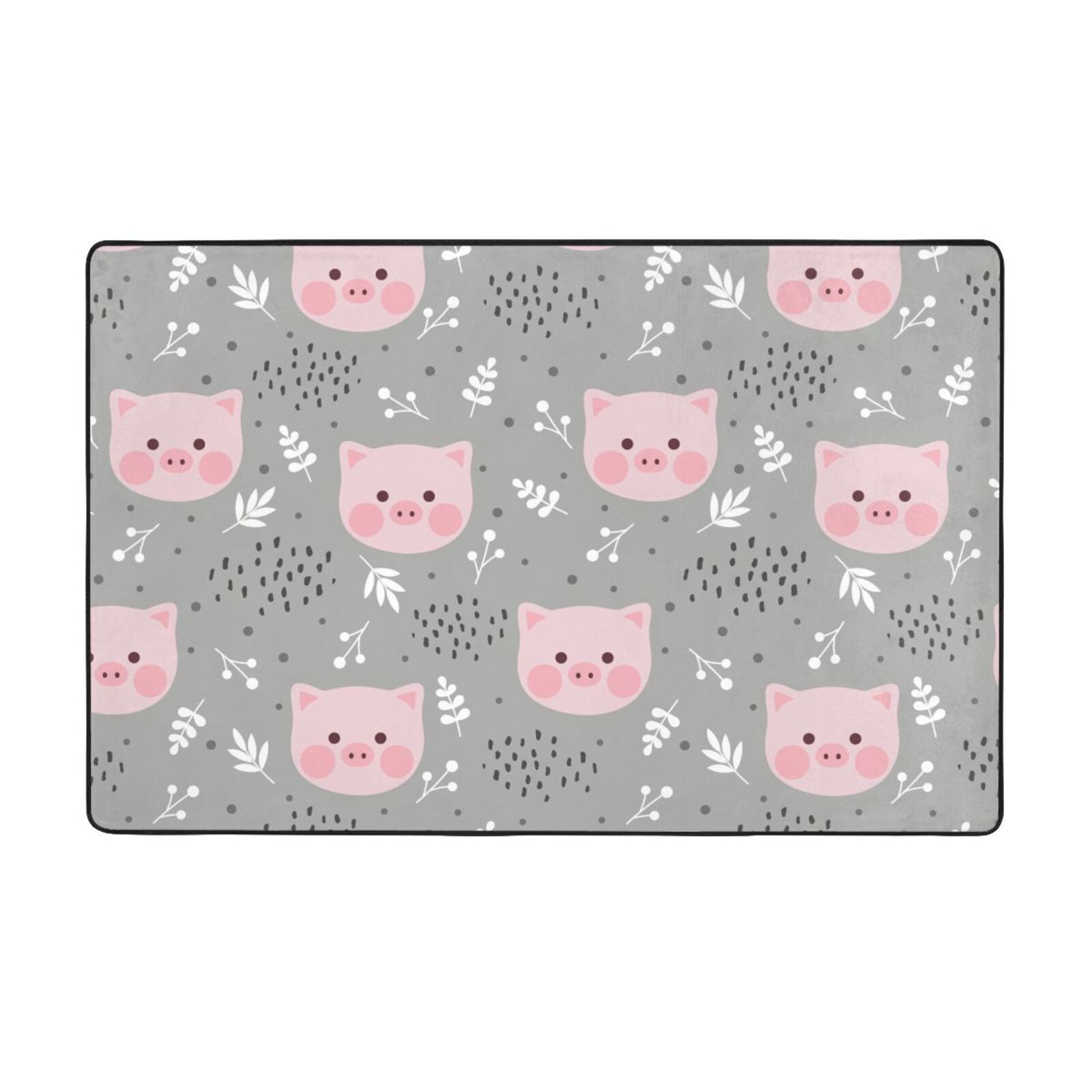 Cartoon Cute Pig Face Bathroom Rugs Non Slip Washable, 60x39in Water ...