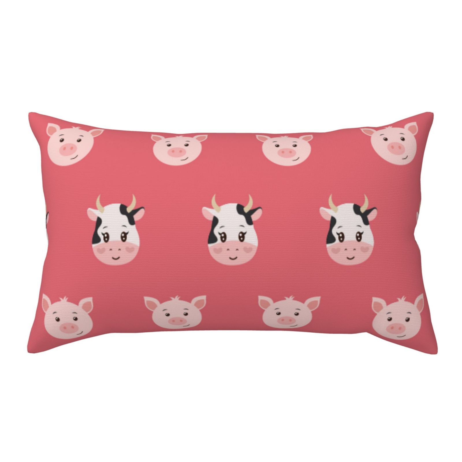 Cartoon Cute Pig Head Cow Head King Pillow Cases Standard Size ...
