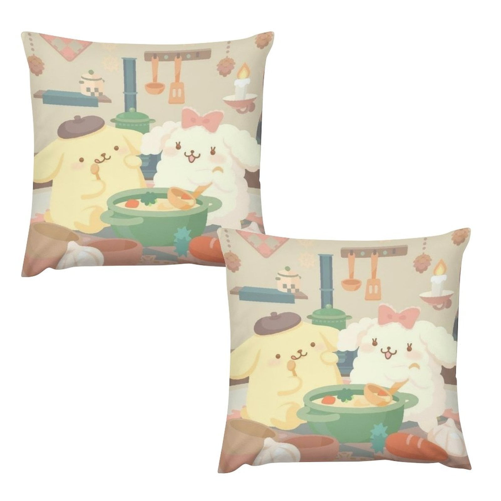 Cartoon Cute Pompompurin Kids Anime Plush Pillow Case Set of 2, Soft ...