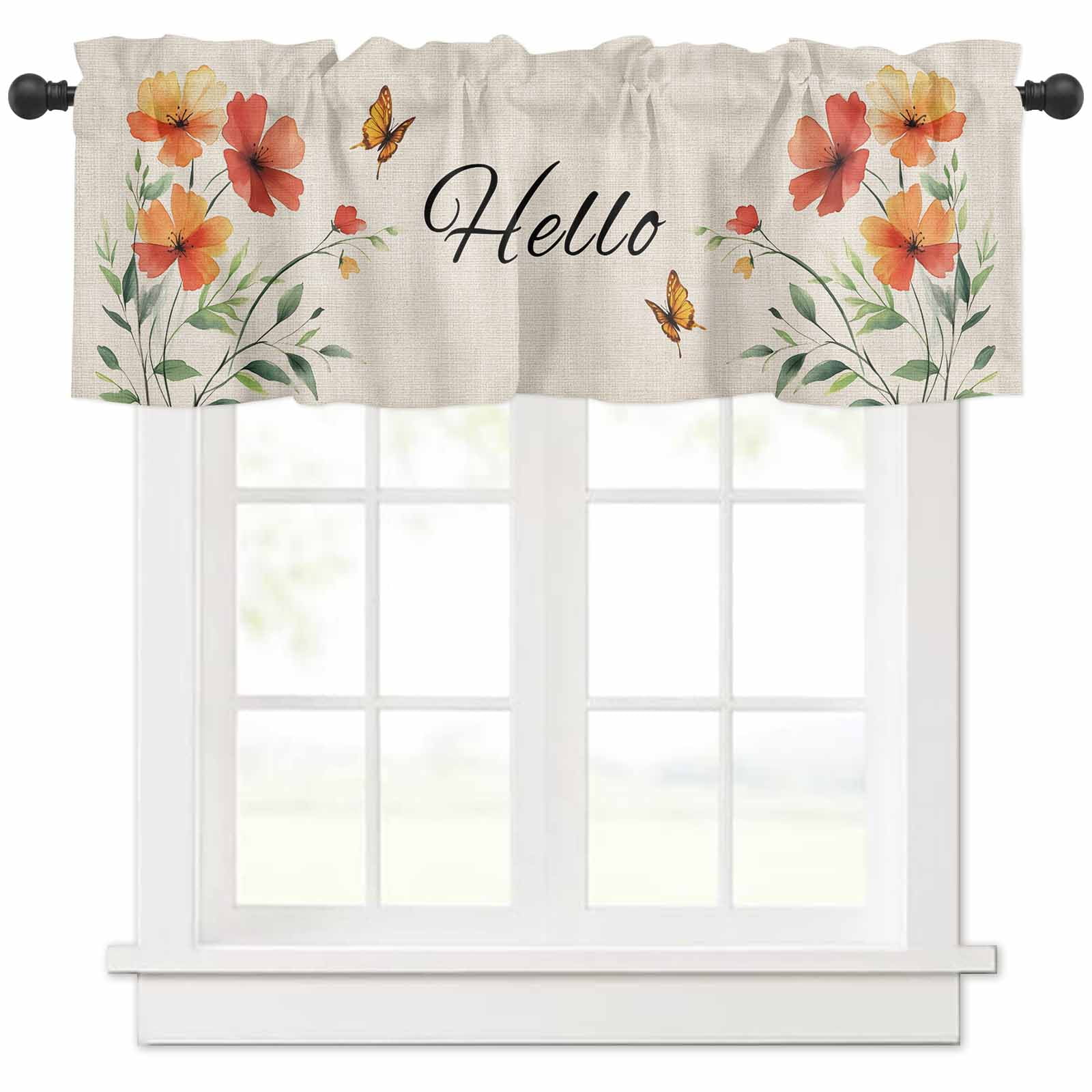Cartoon Cute Puppy Valances for Windows Farmhouse Kitchen Curtains ...