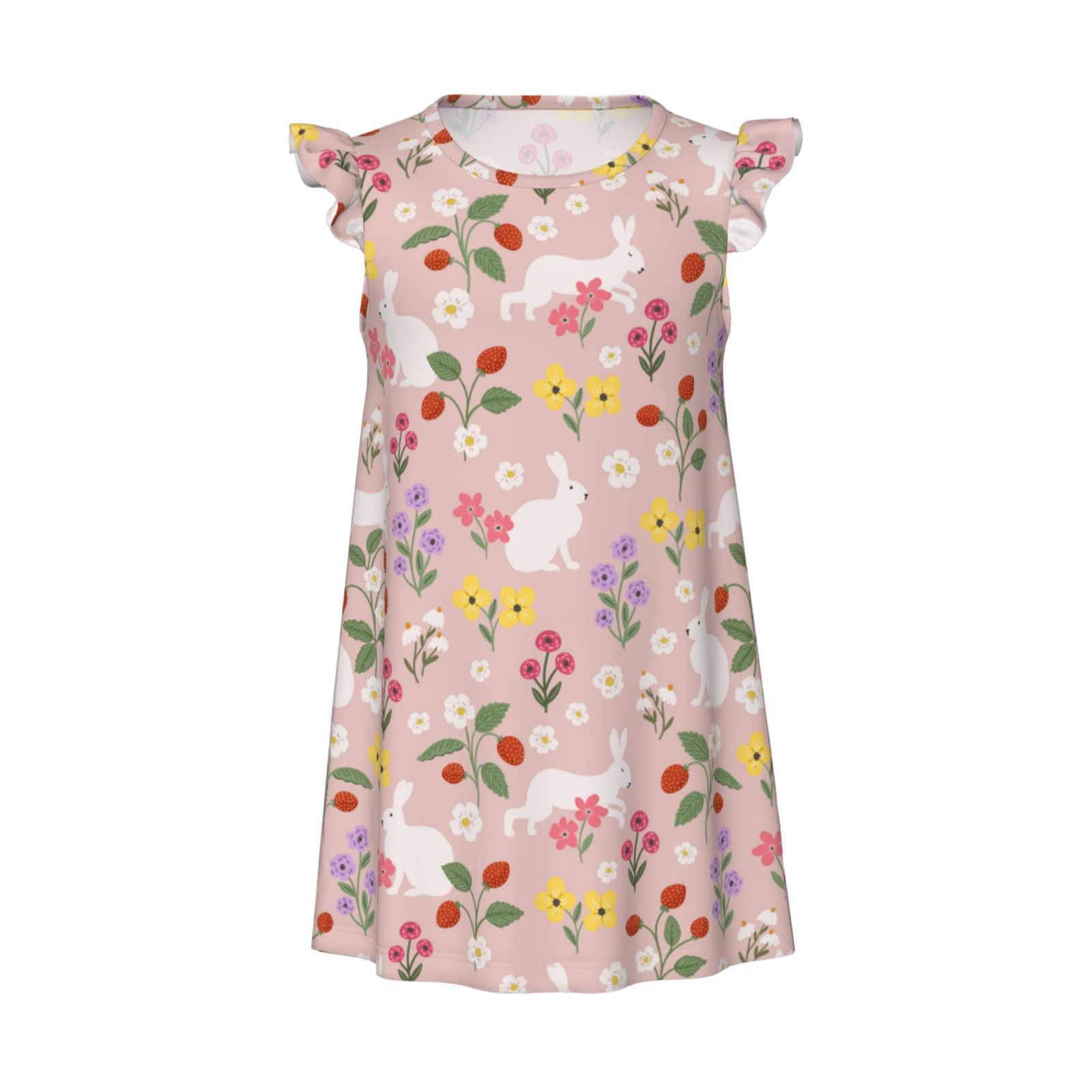 Cartoon Cute Rabbit Flower_A Girls Nightgowns, Pajamas for Girls, Soft ...