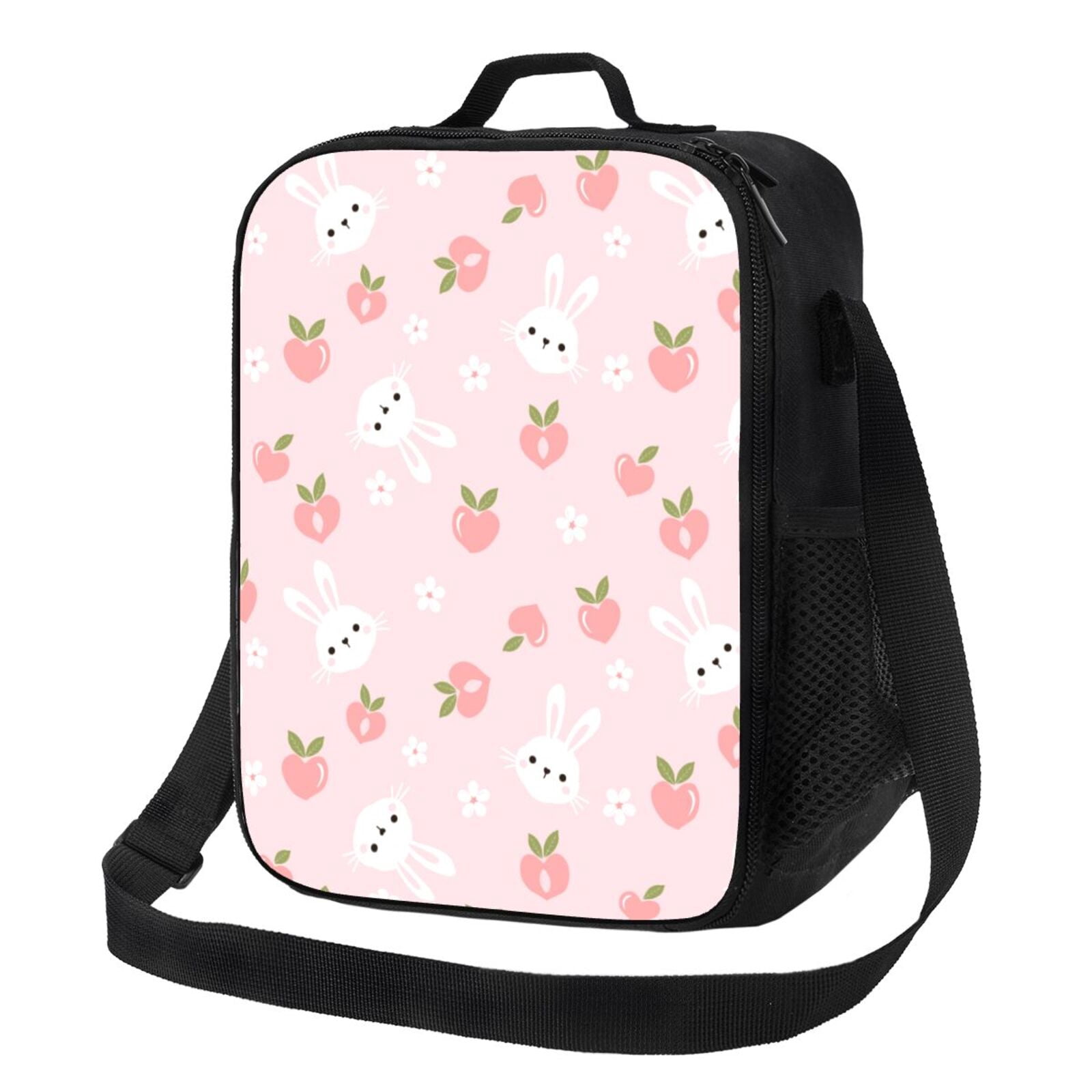 Cartoon Cute Rabbit Flower Pink Lunch Box for Women Men, Insulated ...