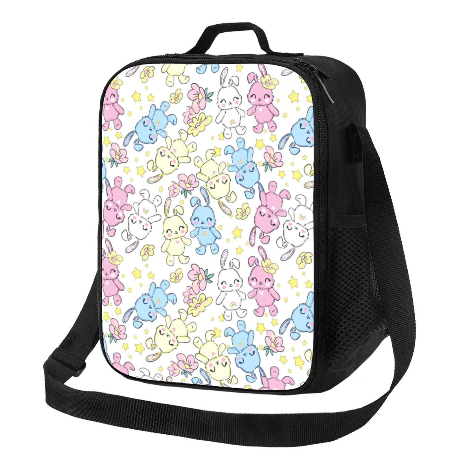 Cartoon Cute Rabbit Flowers Stars Lunch Box for Women Men, Insulated ...