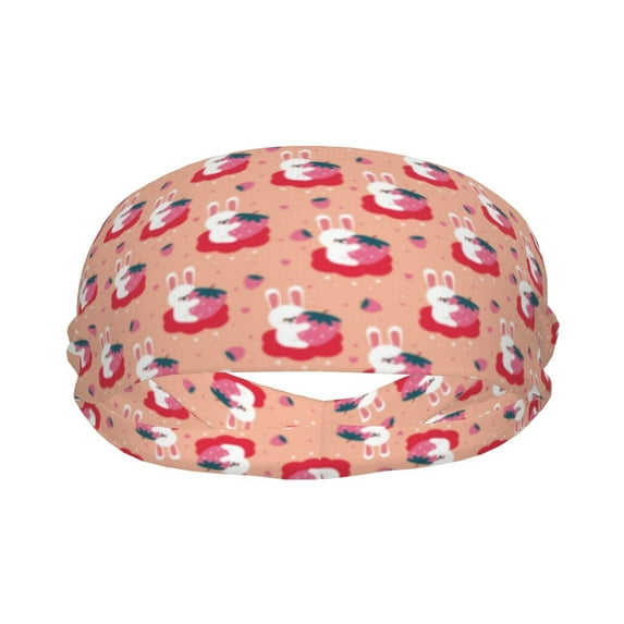 Cartoon Cute Rabbit Strawberry Sports Headbands for Men/Women Workout ...