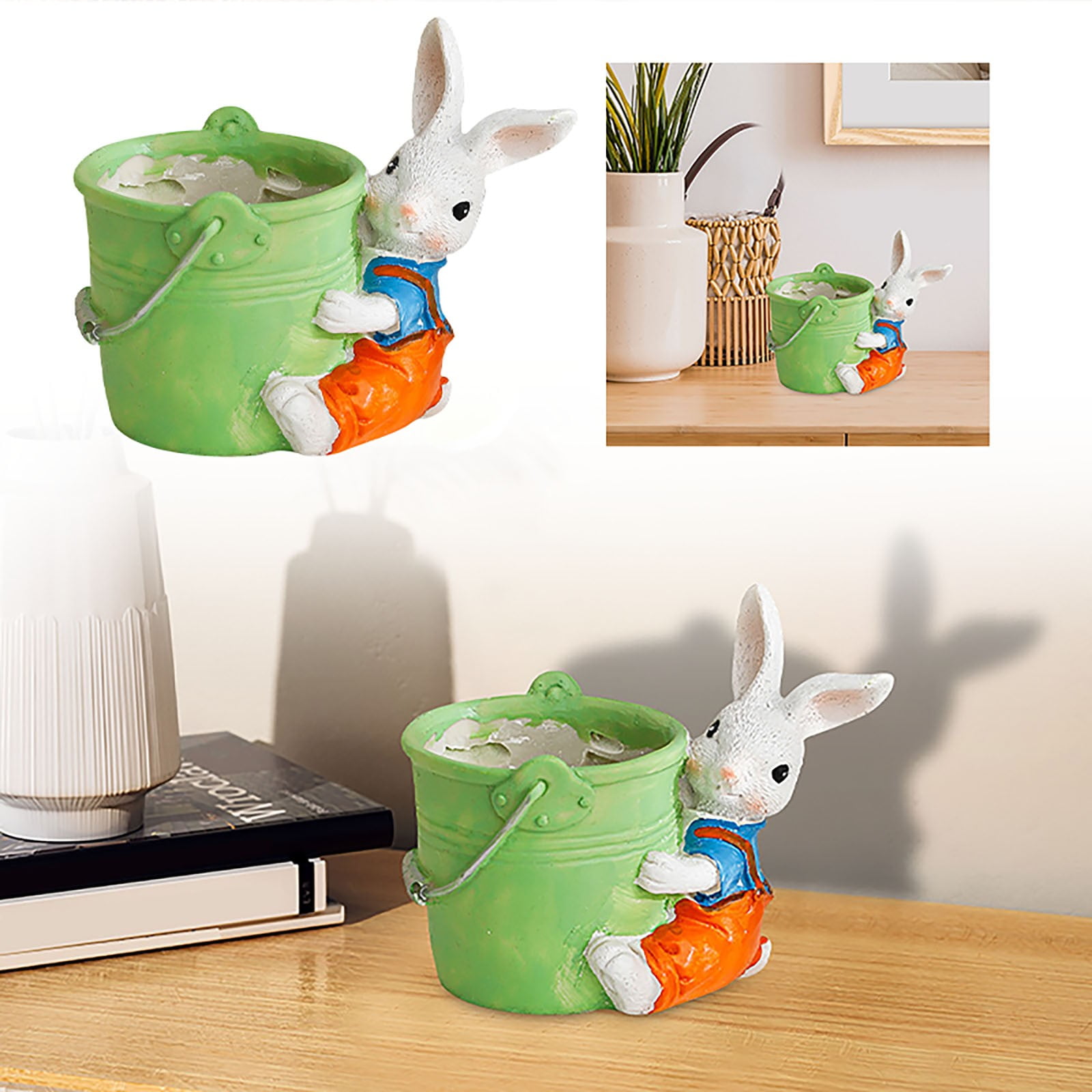 Cartoon Cute Resin Bunny Flowerpot - Ideal for Succulents, Durable ...
