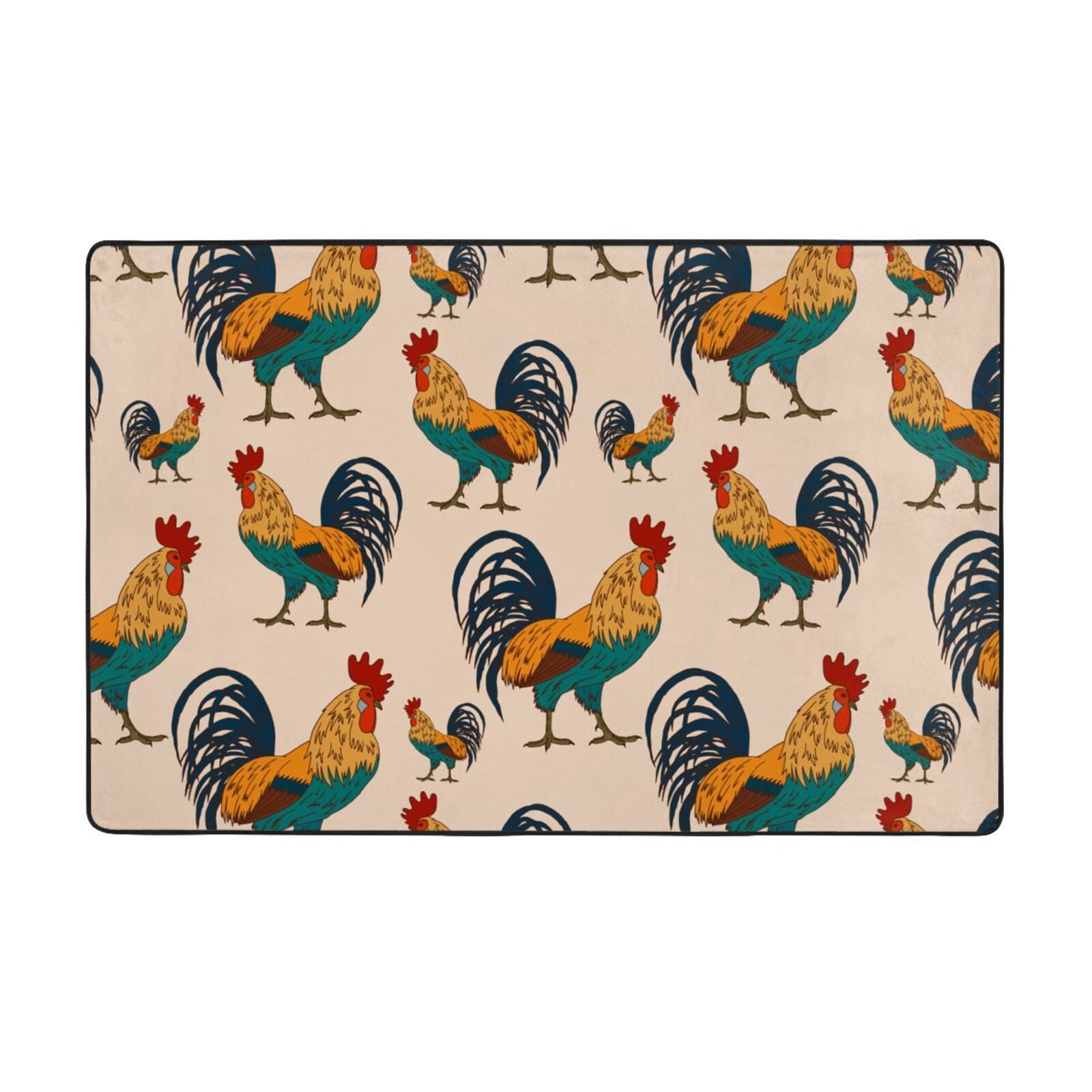 Cartoon Cute Rooster Chicken Soft Indoor Outdoor Rug, Washable Rugs for ...