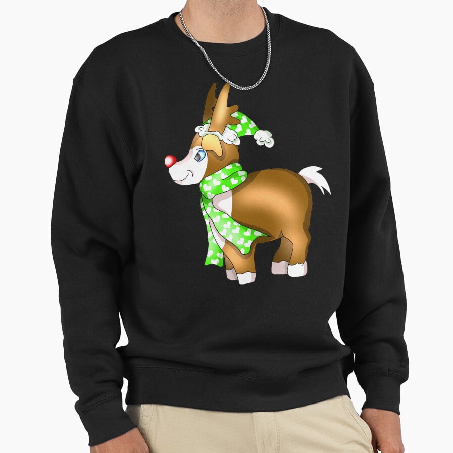 Cartoon Cute Rudolf The Red Nose Reindeer Graphic Unisex Sweatshirt ...