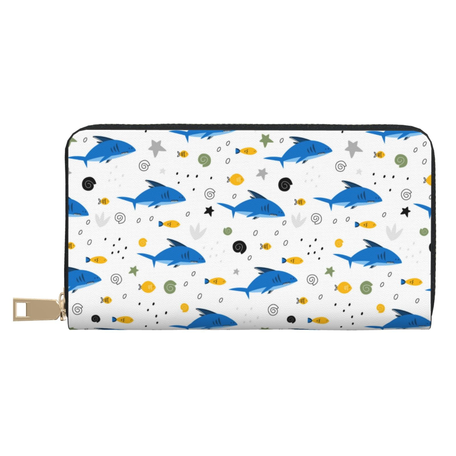 Cartoon Cute Shark Wallet Women, Leather Bifold Multi Card Wallet ...