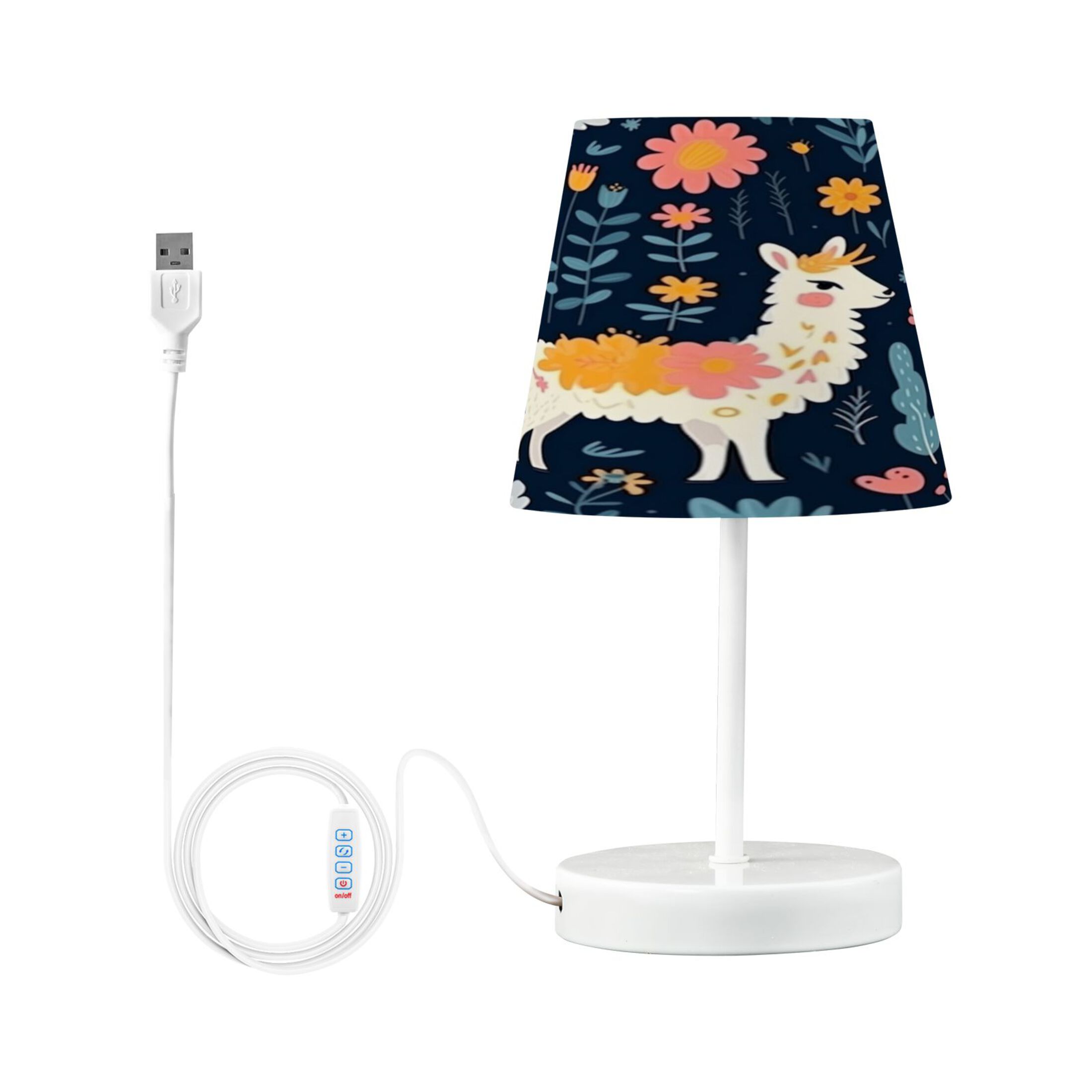 Cartoon Cute Sheep Flower Leaf Desk Lamp LED Table Nightstand Lamps ...