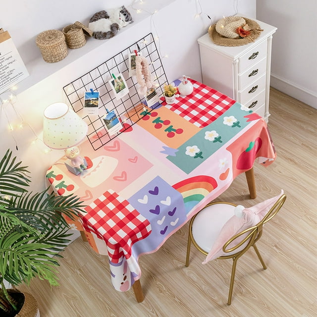 Cartoon Cute Tablecloth Ins Wind Girl Dormitory Computer Desk Children ...