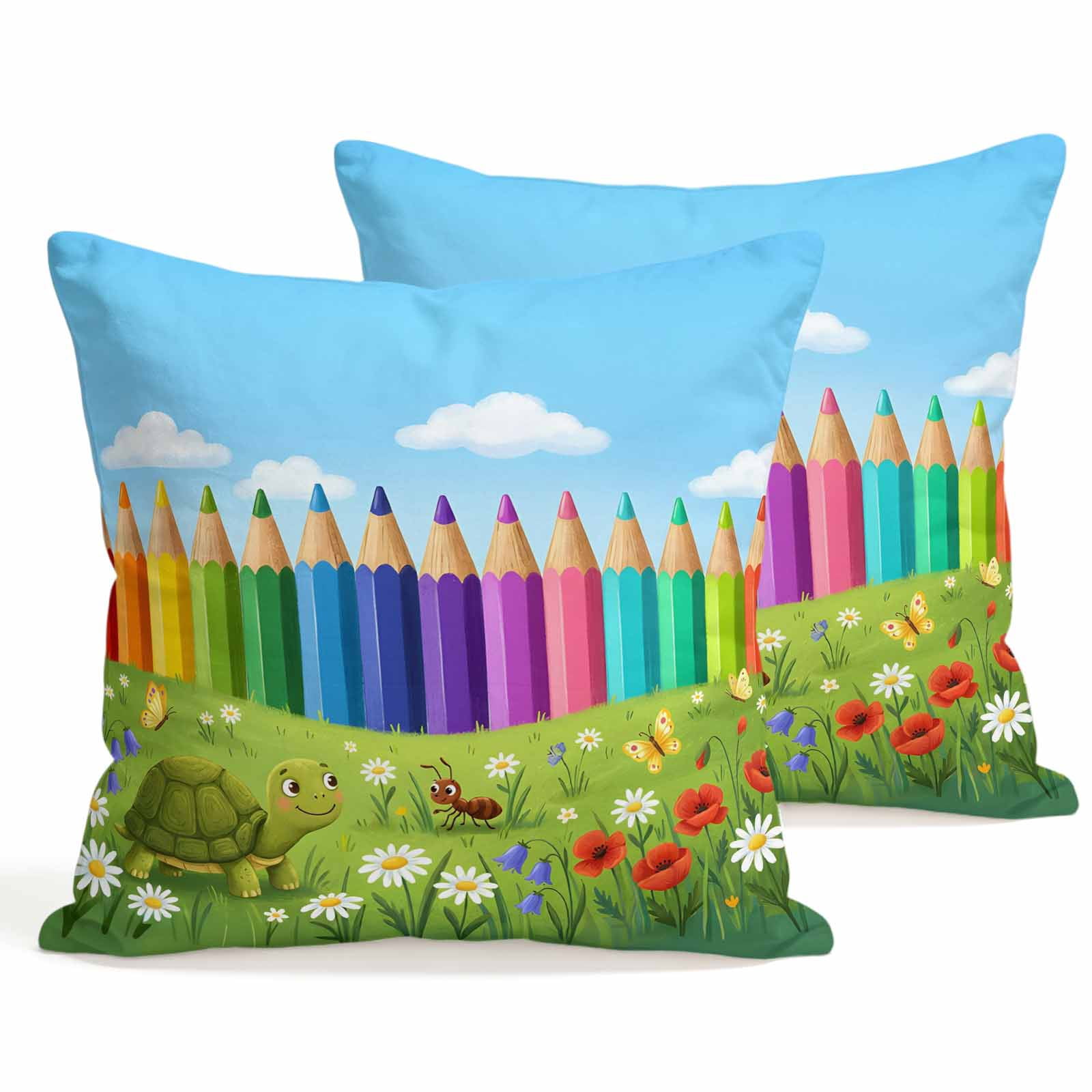 Cartoon Cute Throw Pillow Covers 20 x 20 Inch Pillow Covers Set of 2 ...