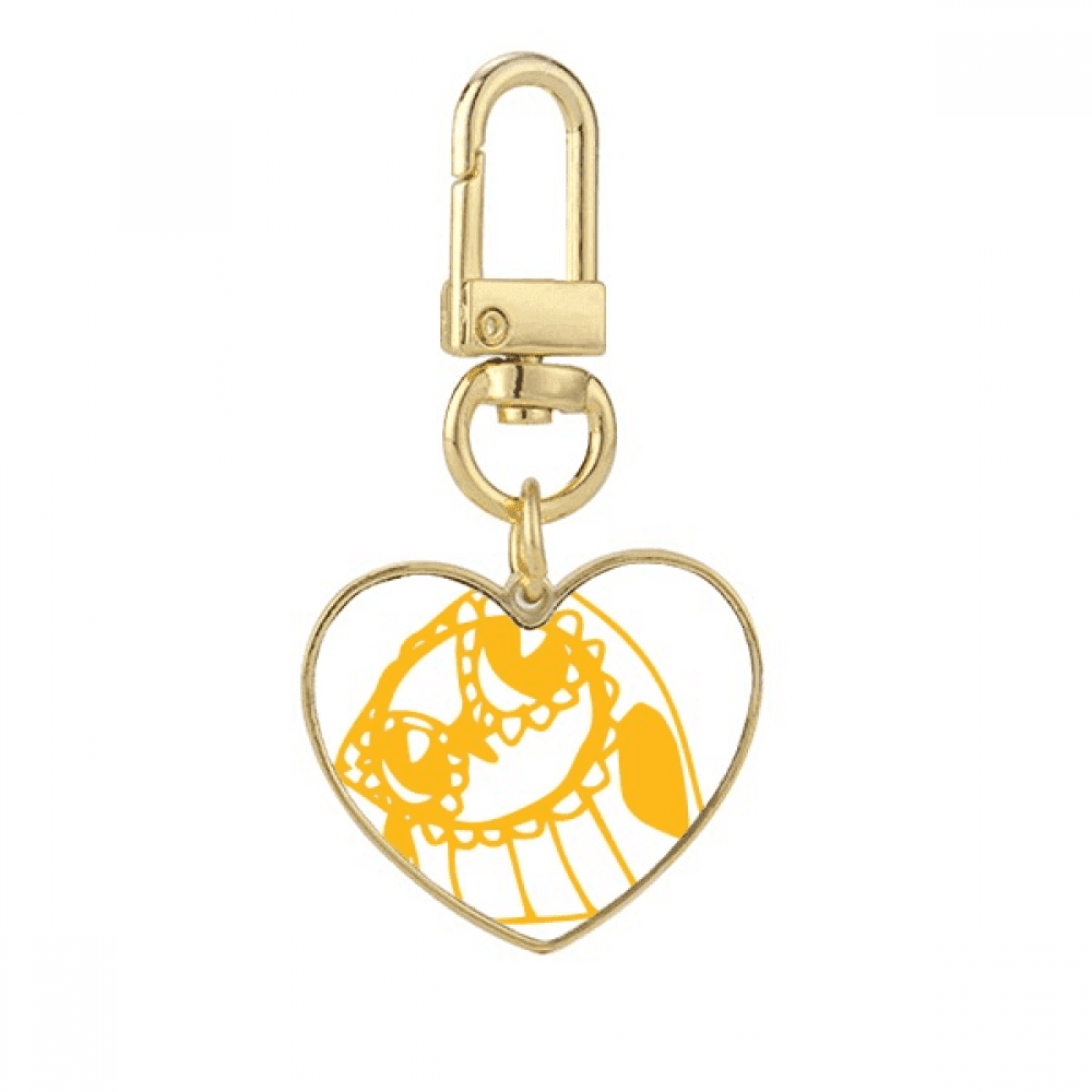Cartoon Cute Tilt Bird Protect Animal Pet Lover Gold Heart Keychain ...
