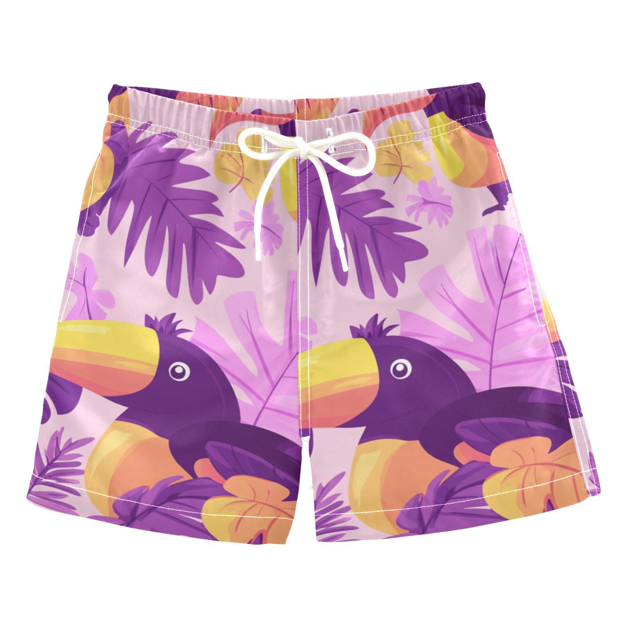 Cartoon Cute Toucans Boys Swim Trunks Quick Dry Boy Swim Shorts for 3 ...